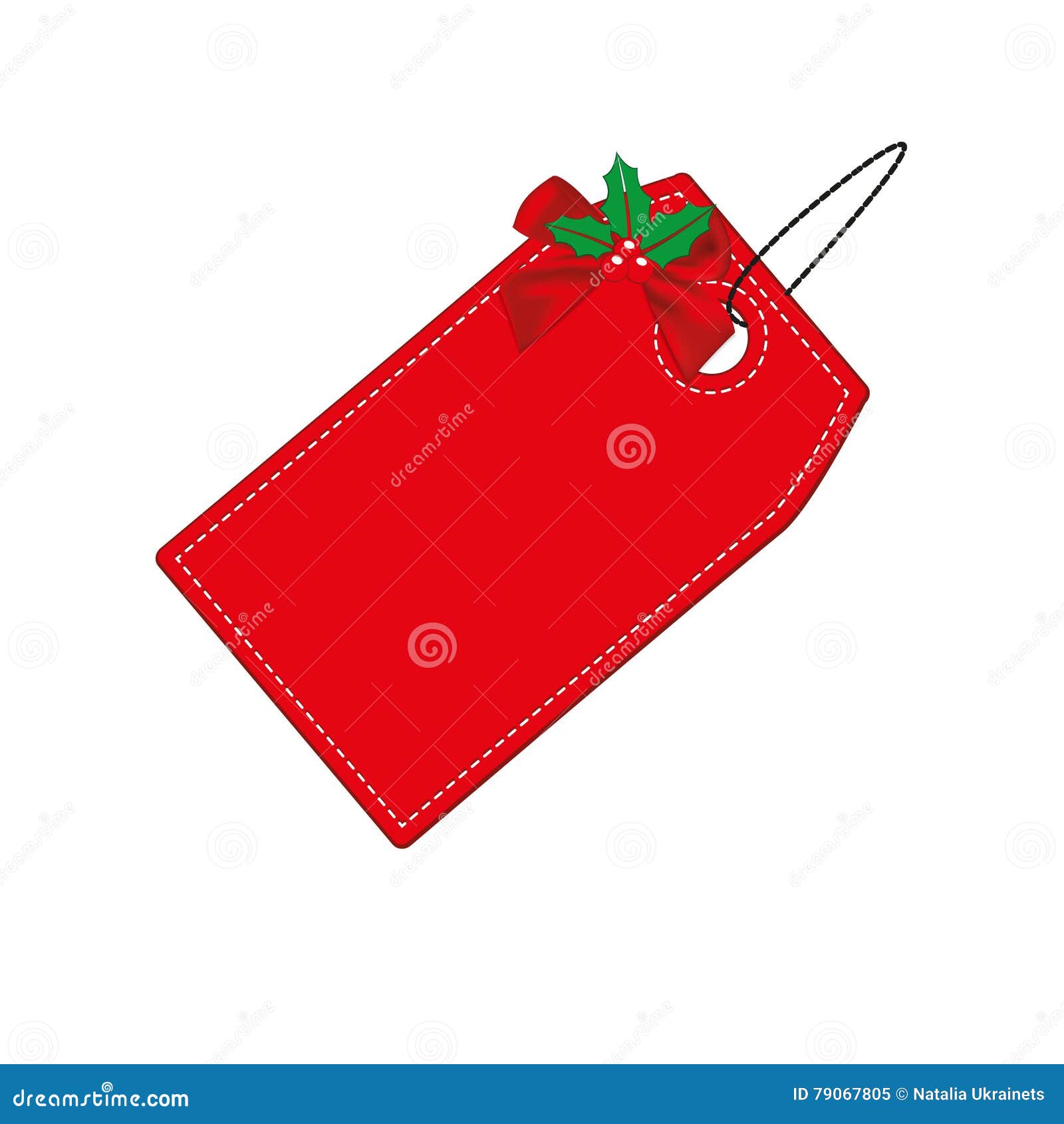 Red christmas tag stock vector. Illustration of isolated - 79067805