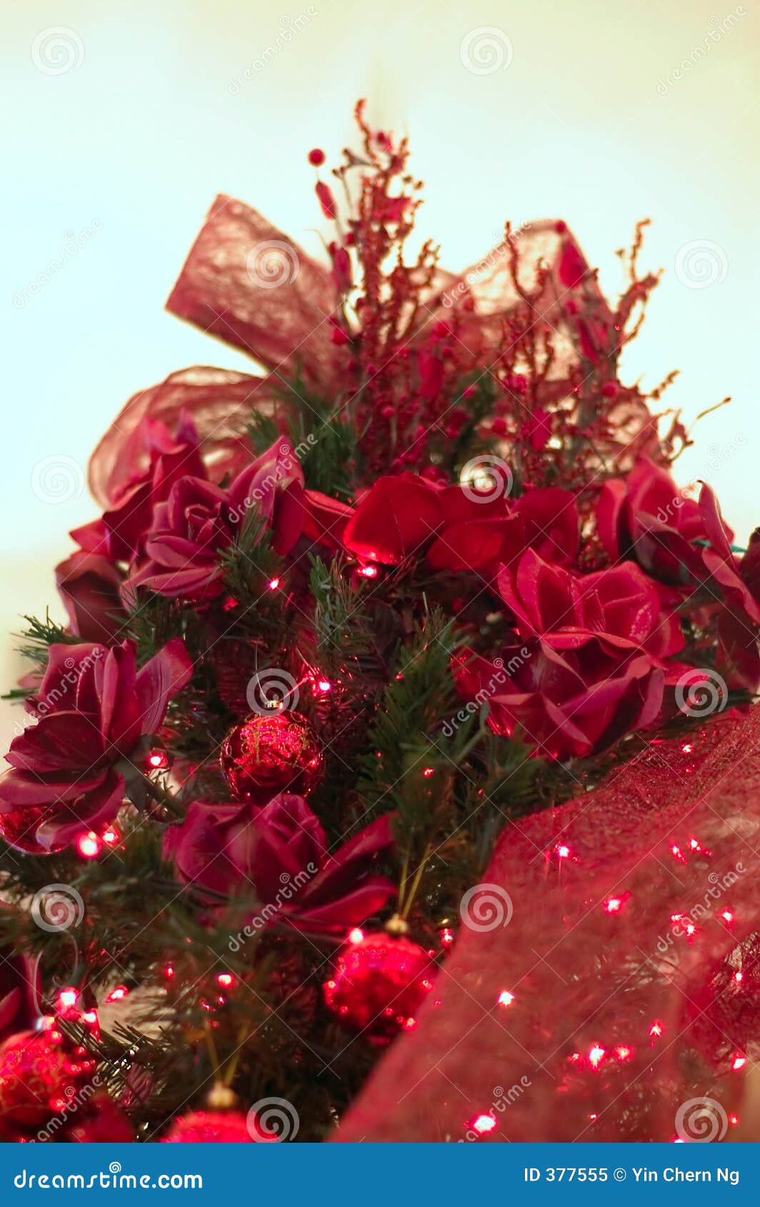 Red Christmas Tree stock image. Image of trinket, color - 377555