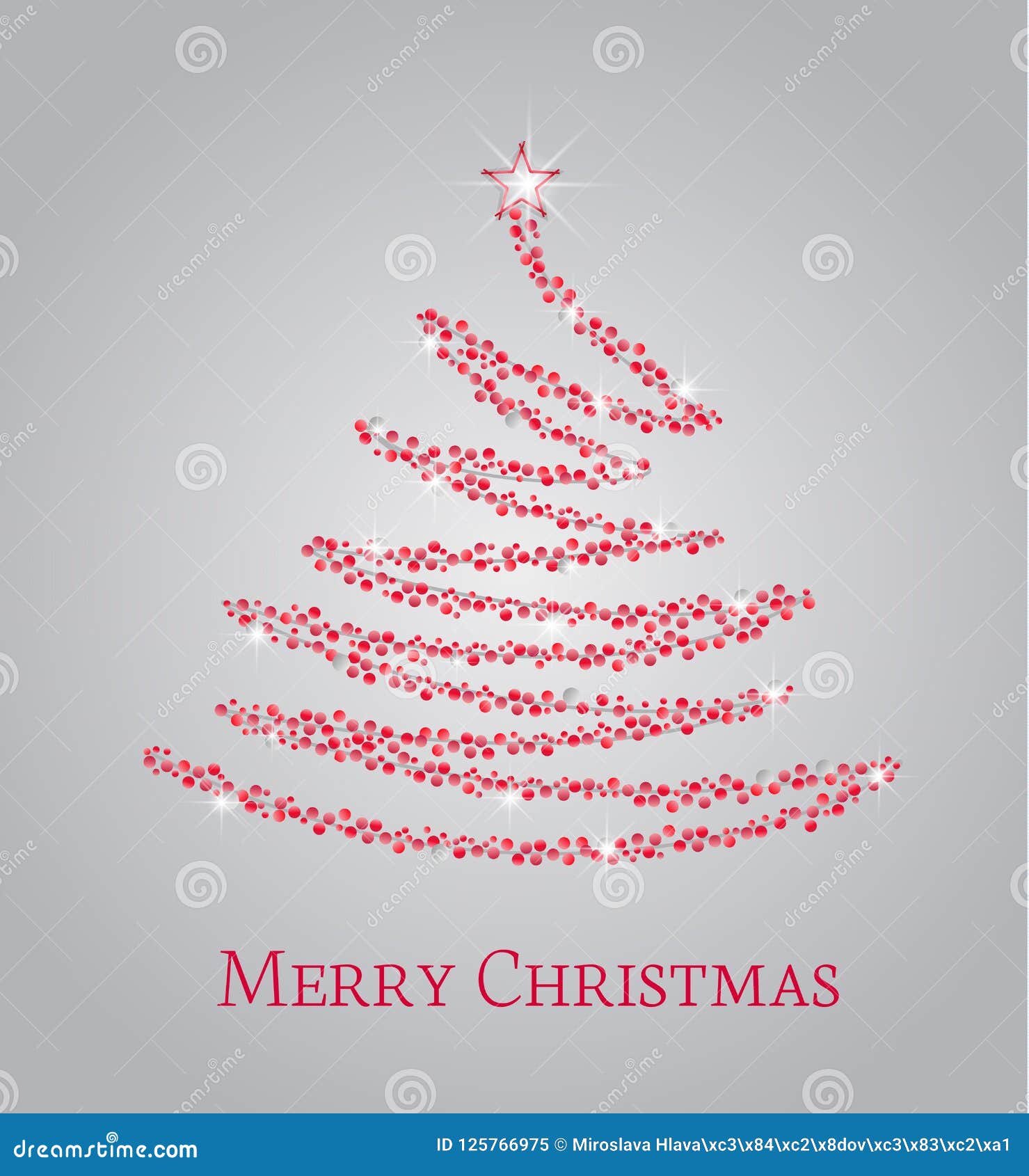 Red christmas tree stock vector. Illustration of cold - 125766975