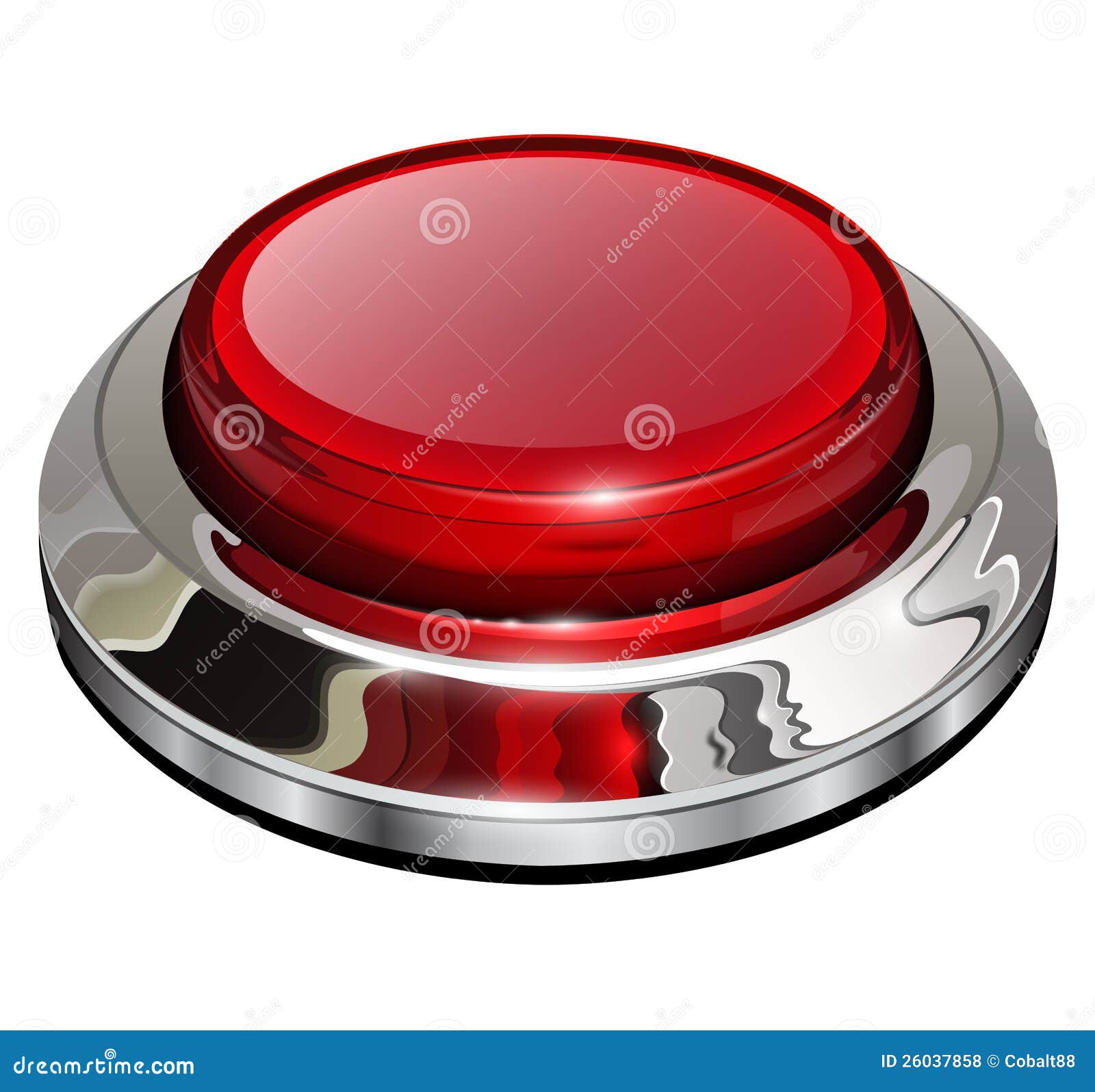 Red chrome button stock vector. Illustration of button - 26037858