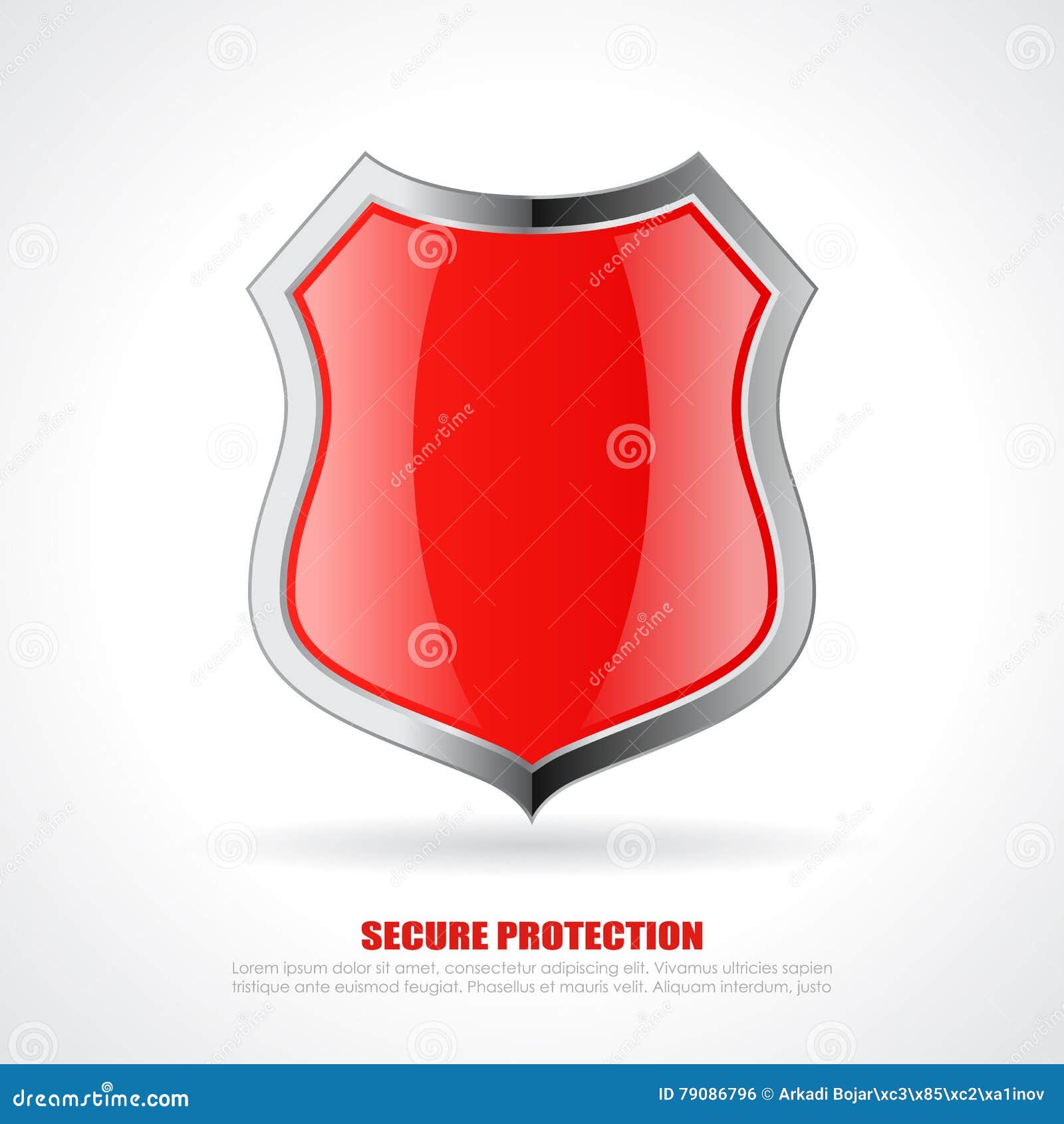 Red chrome shield icon stock vector. Illustration of firewall - 79086796