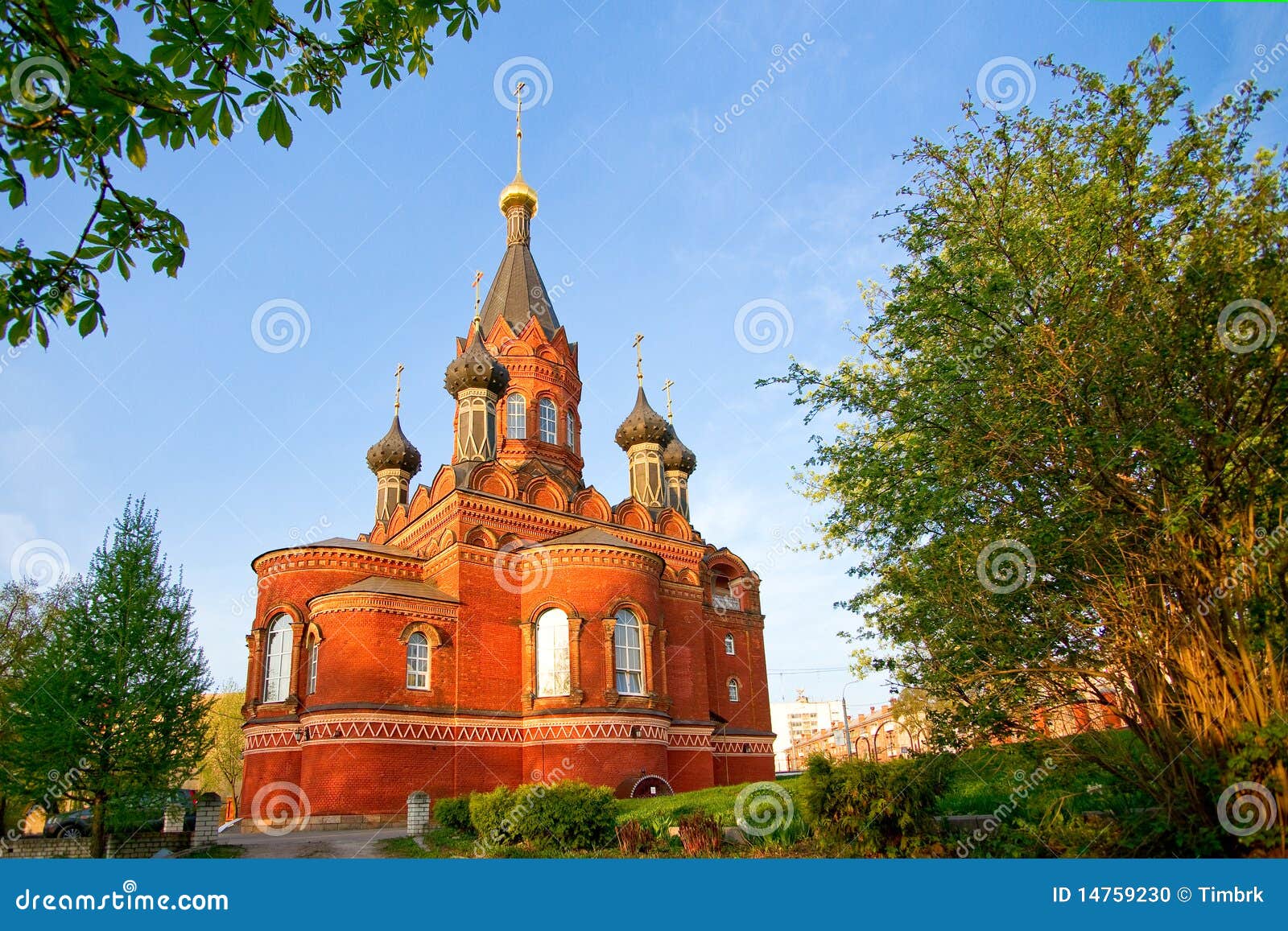 Red church stock photo. Image of ancient, bryansk, decorated - 14759230