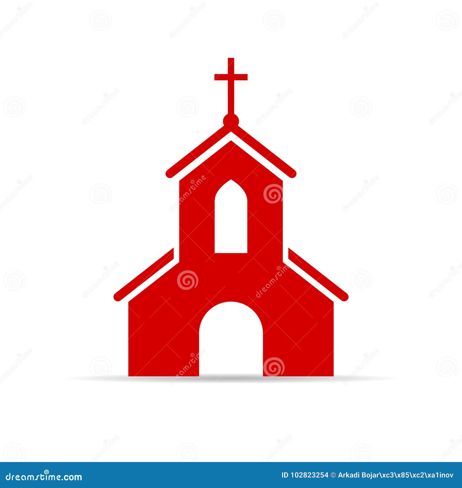 Red church vector sign stock vector. Illustration of button - 102823254