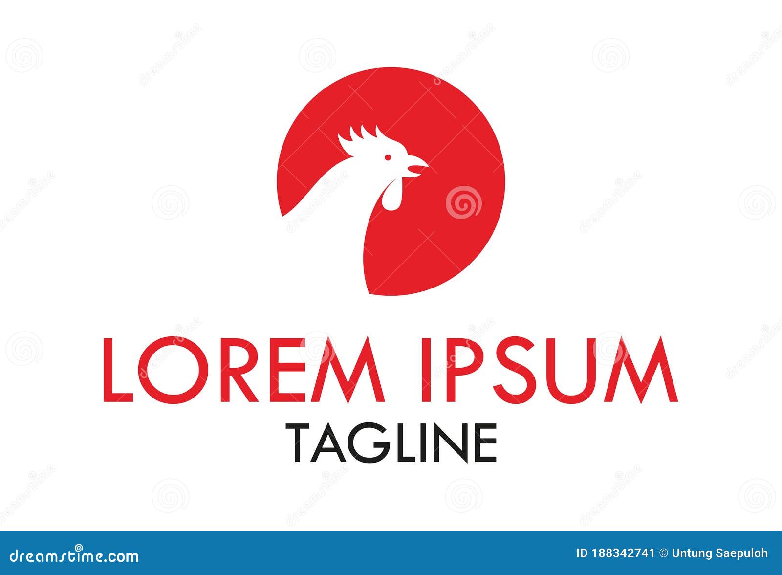 Red Circle Abstract Simple Chicken Logo Design Template Stock Vector ...