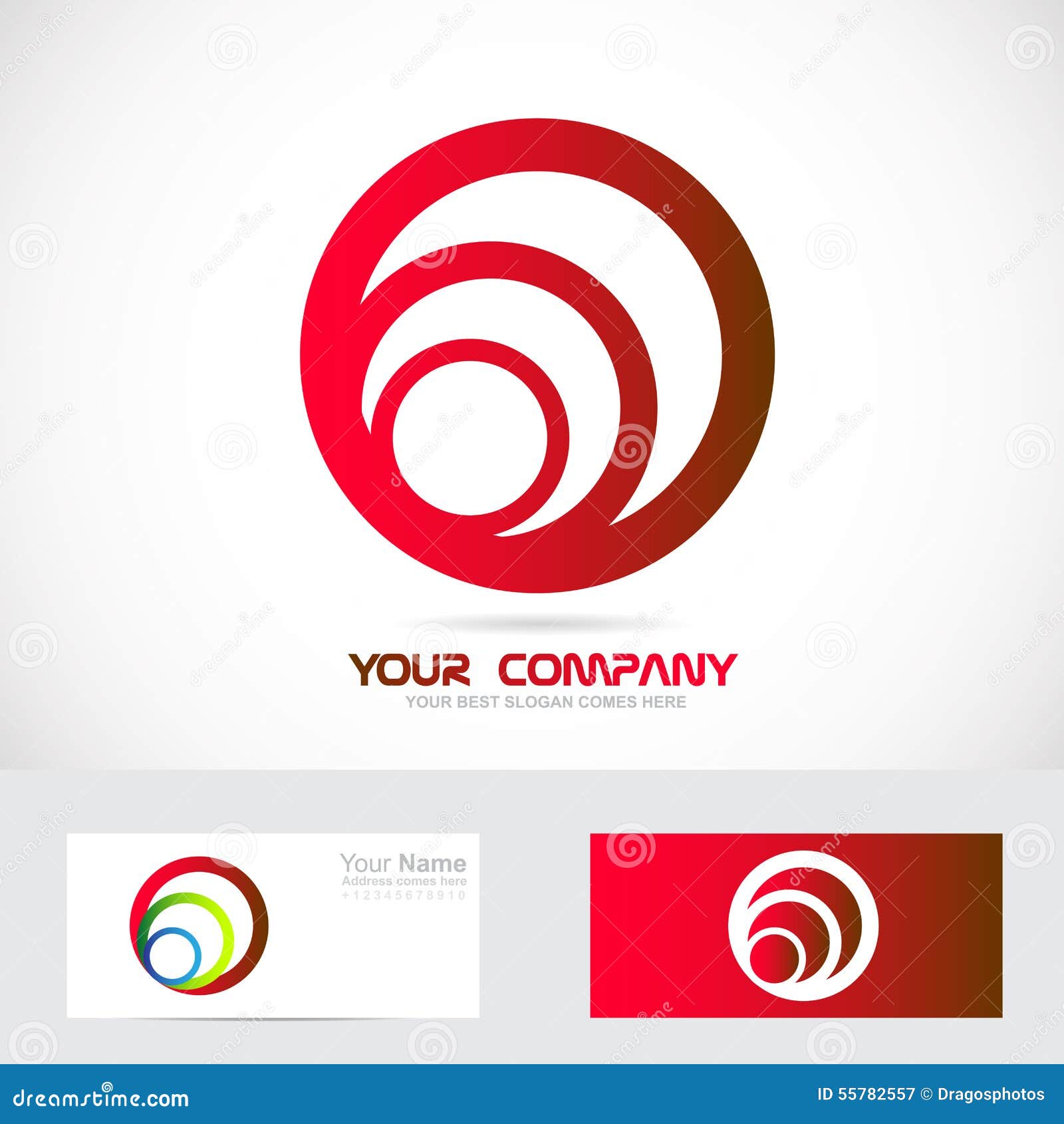 Red circle business logo stock vector. Illustration of sign - 55782557