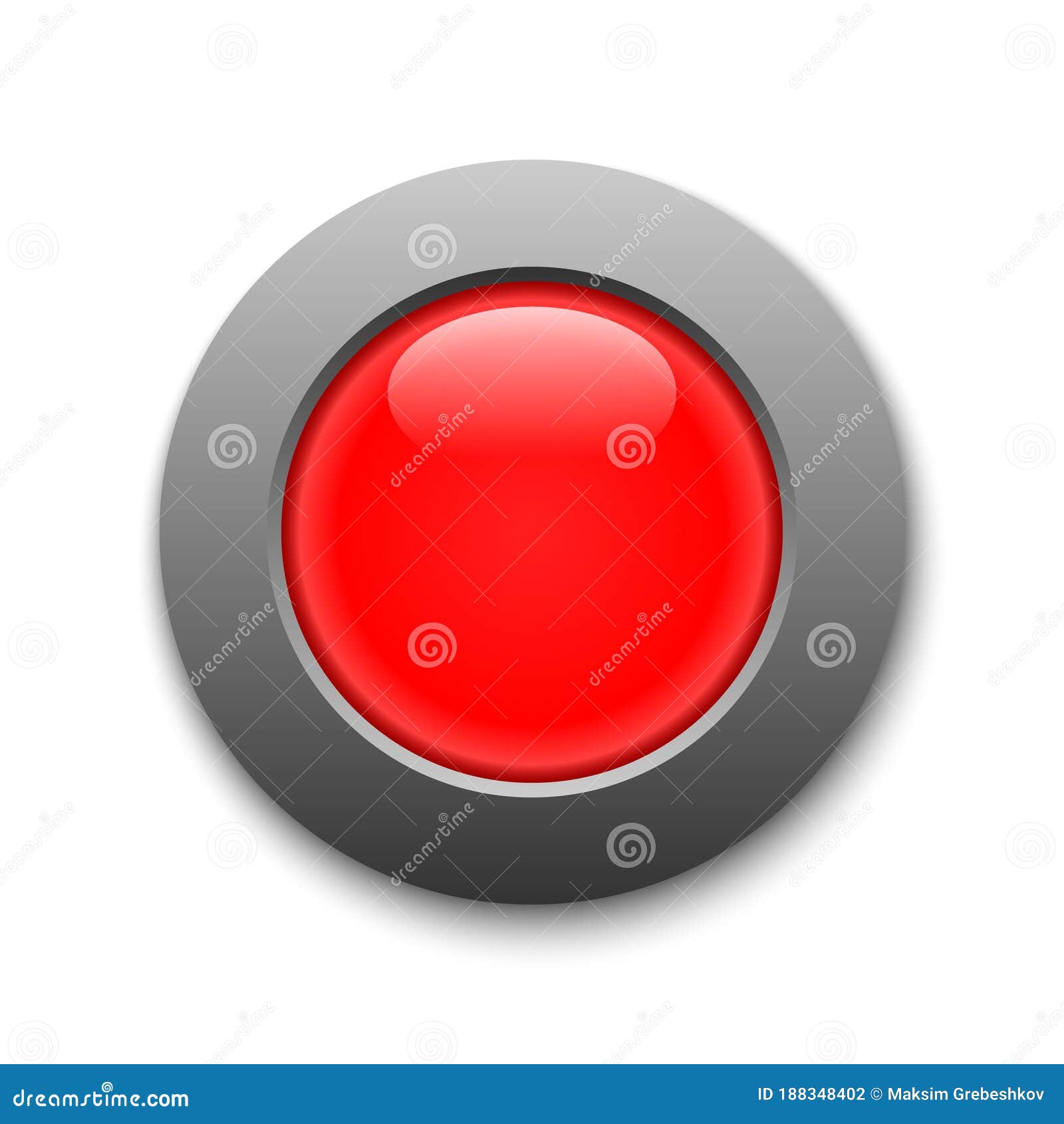 Red Circle Button stock illustration. Illustration of blank - 188348402