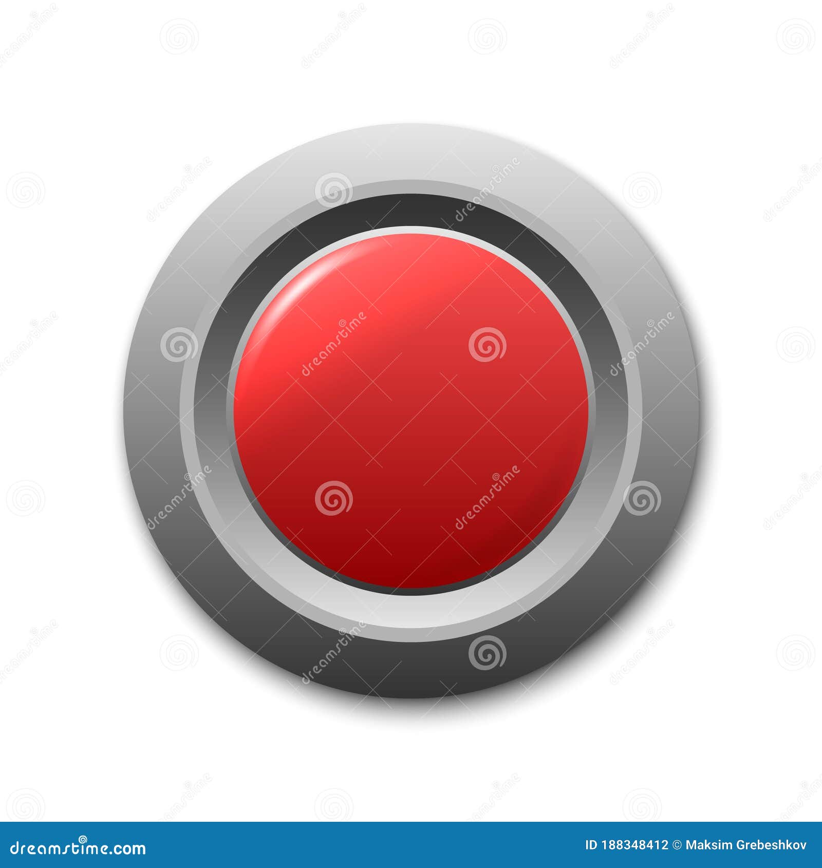 Red Circle Button stock illustration. Illustration of paper - 188348412