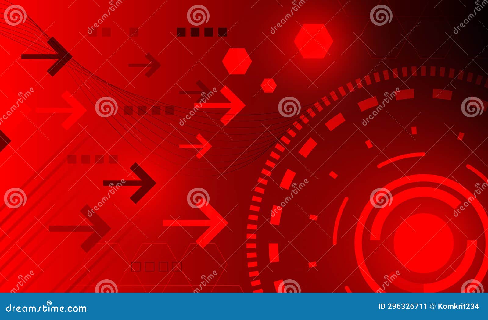 Red Circle Circuit Lines High Technology Connection Networking Absract ...