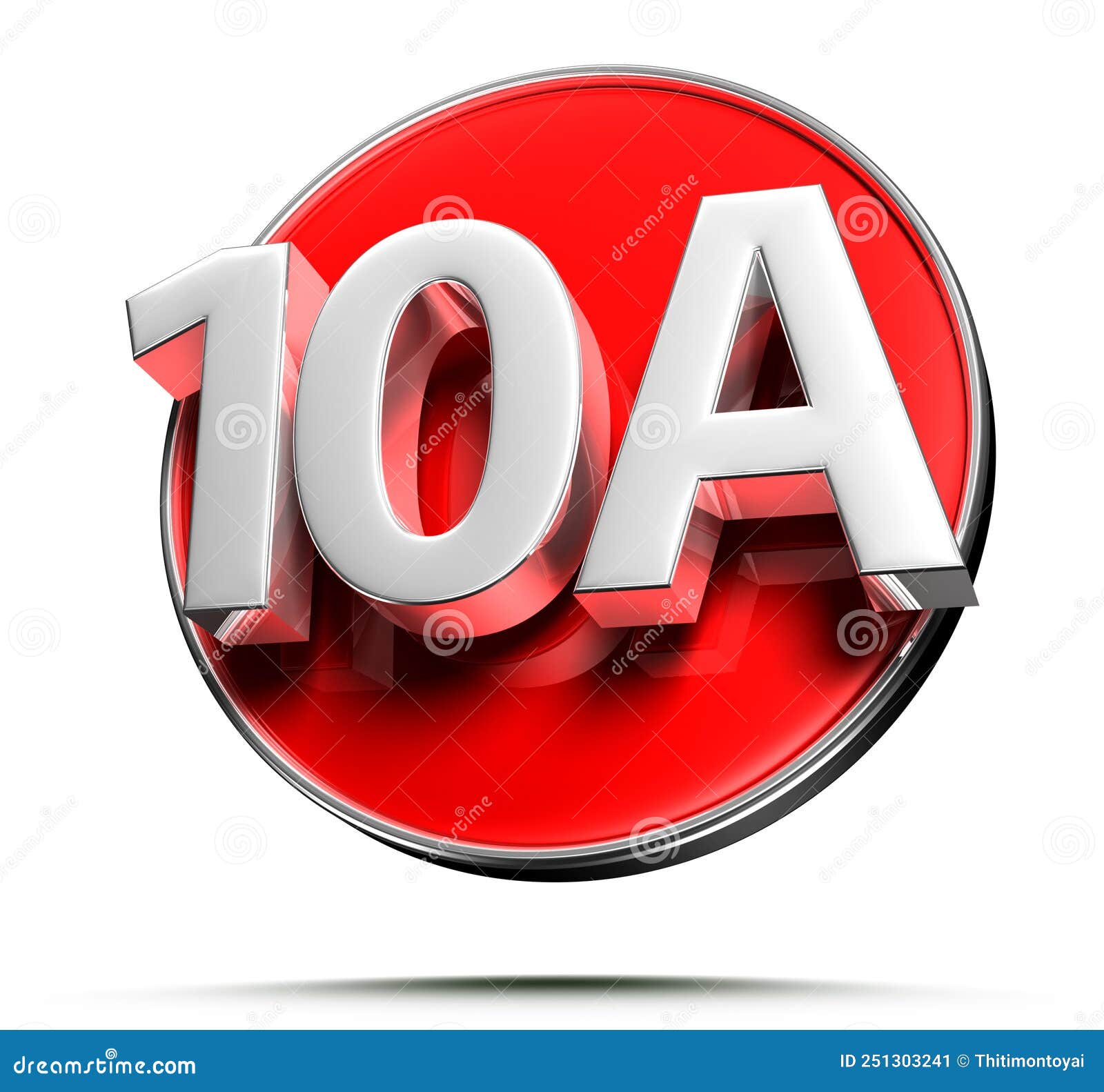 10A red circle. stock illustration. Illustration of hour - 251303241
