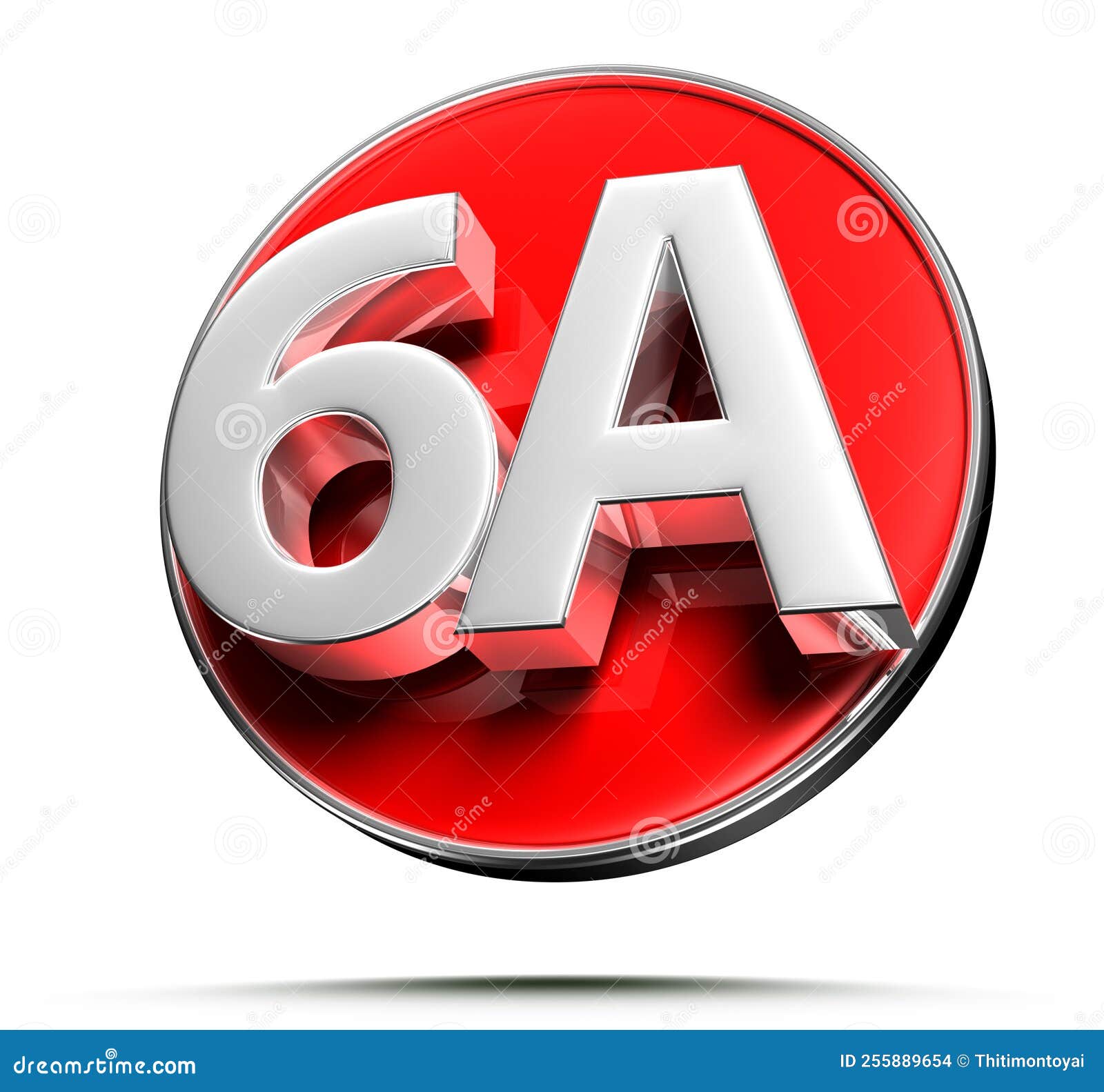 6A red circle. stock illustration. Illustration of check - 255889654