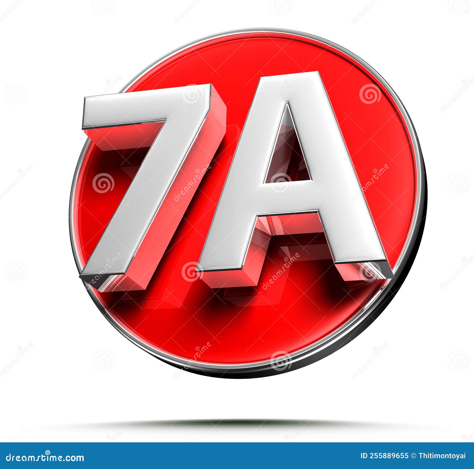 7A red circle. stock illustration. Illustration of design - 255889655