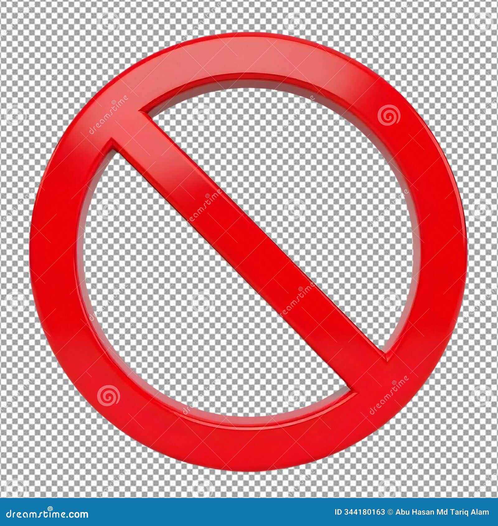 A Red Circle with a Diagonal Line Symbolizing a Prohibition or No Entry ...