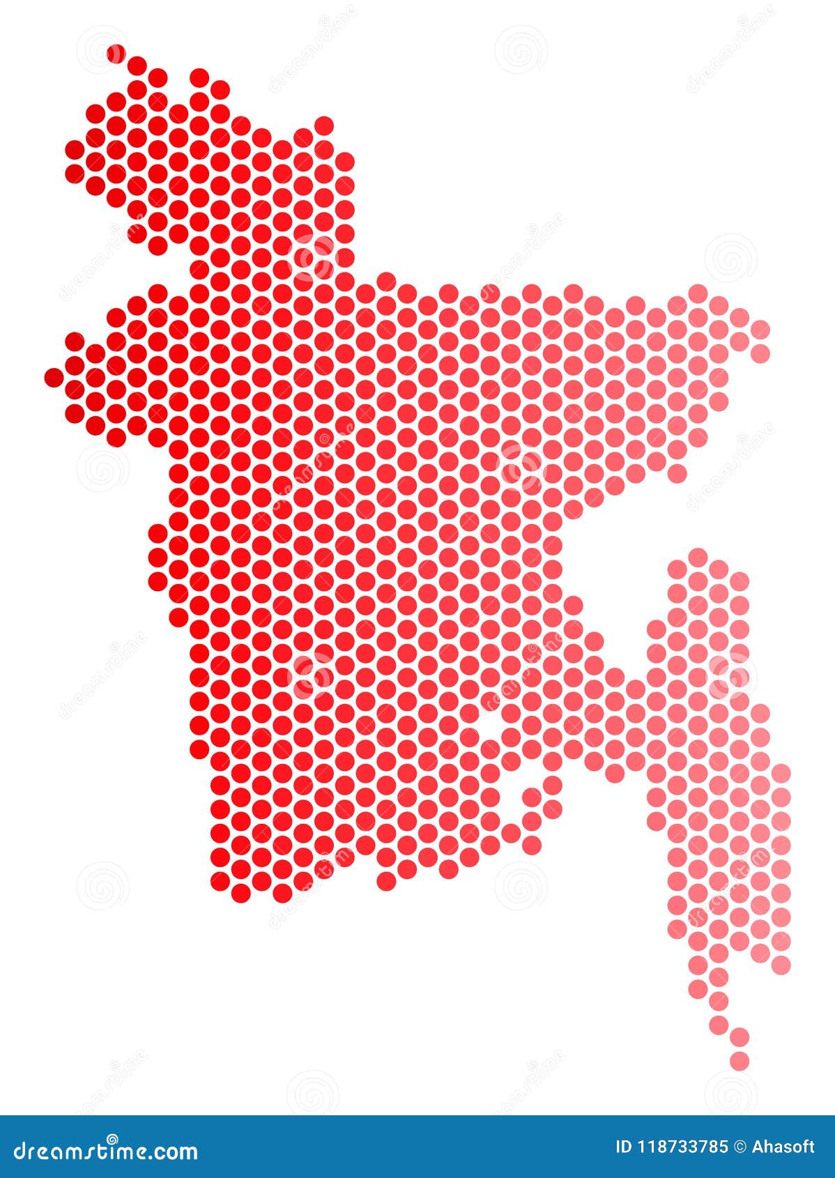 Red Dotted Bangladesh Map stock vector. Illustration of concept - 118733785