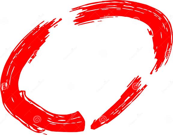 Red Circle Drawn with Brush Stock Vector - Illustration of line, circle ...