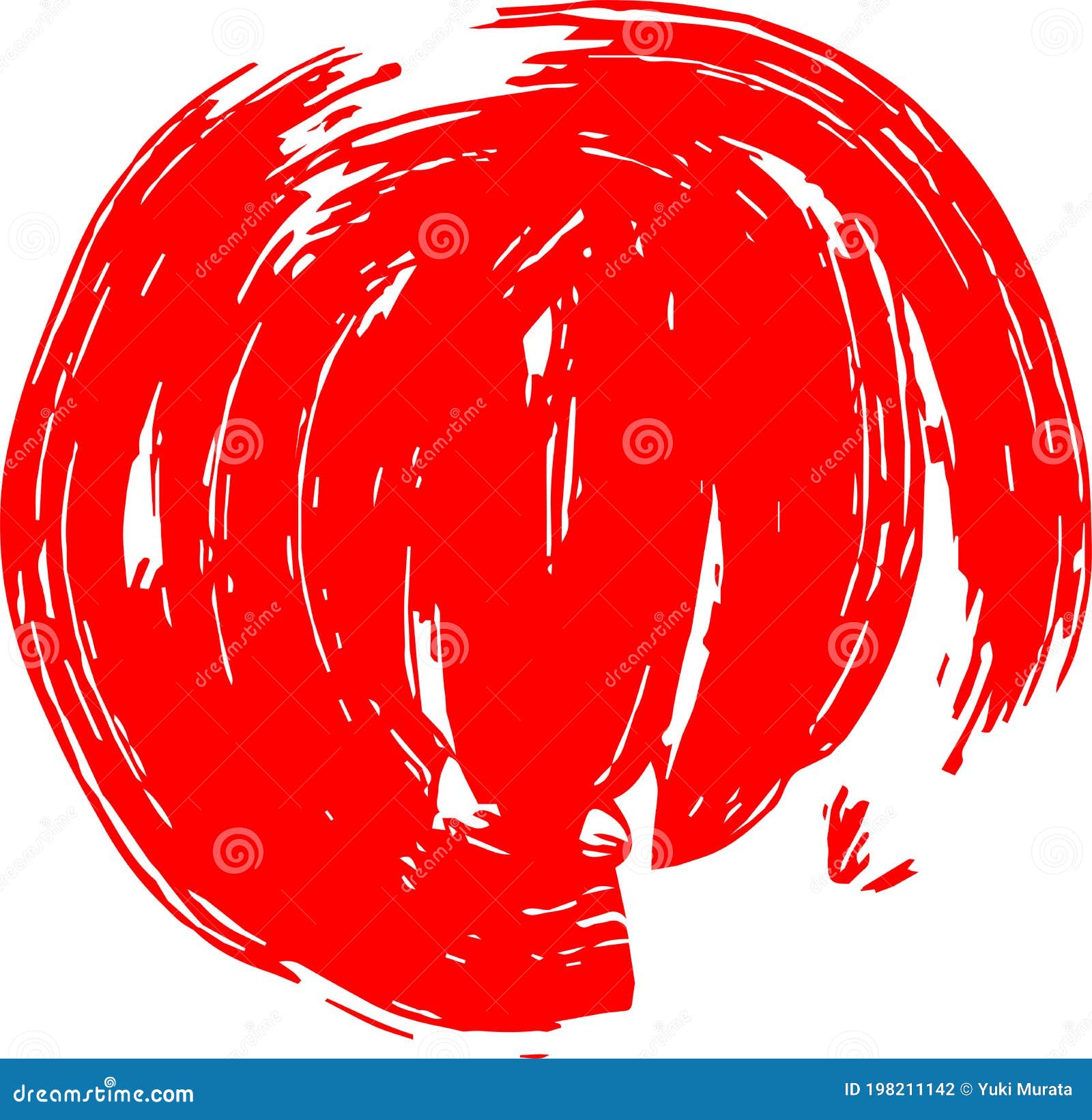 Red Circle Drawn with Brush Stock Vector - Illustration of drawing ...