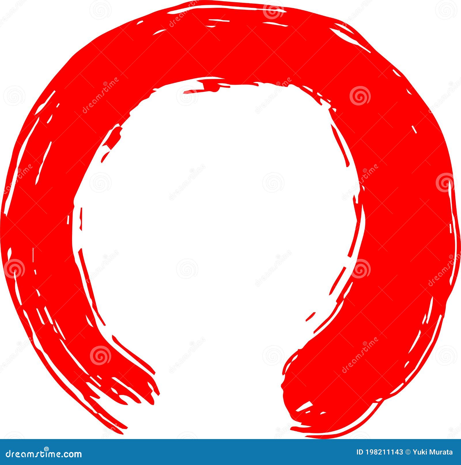 Red Circle Drawn with Brush Stock Vector - Illustration of material ...