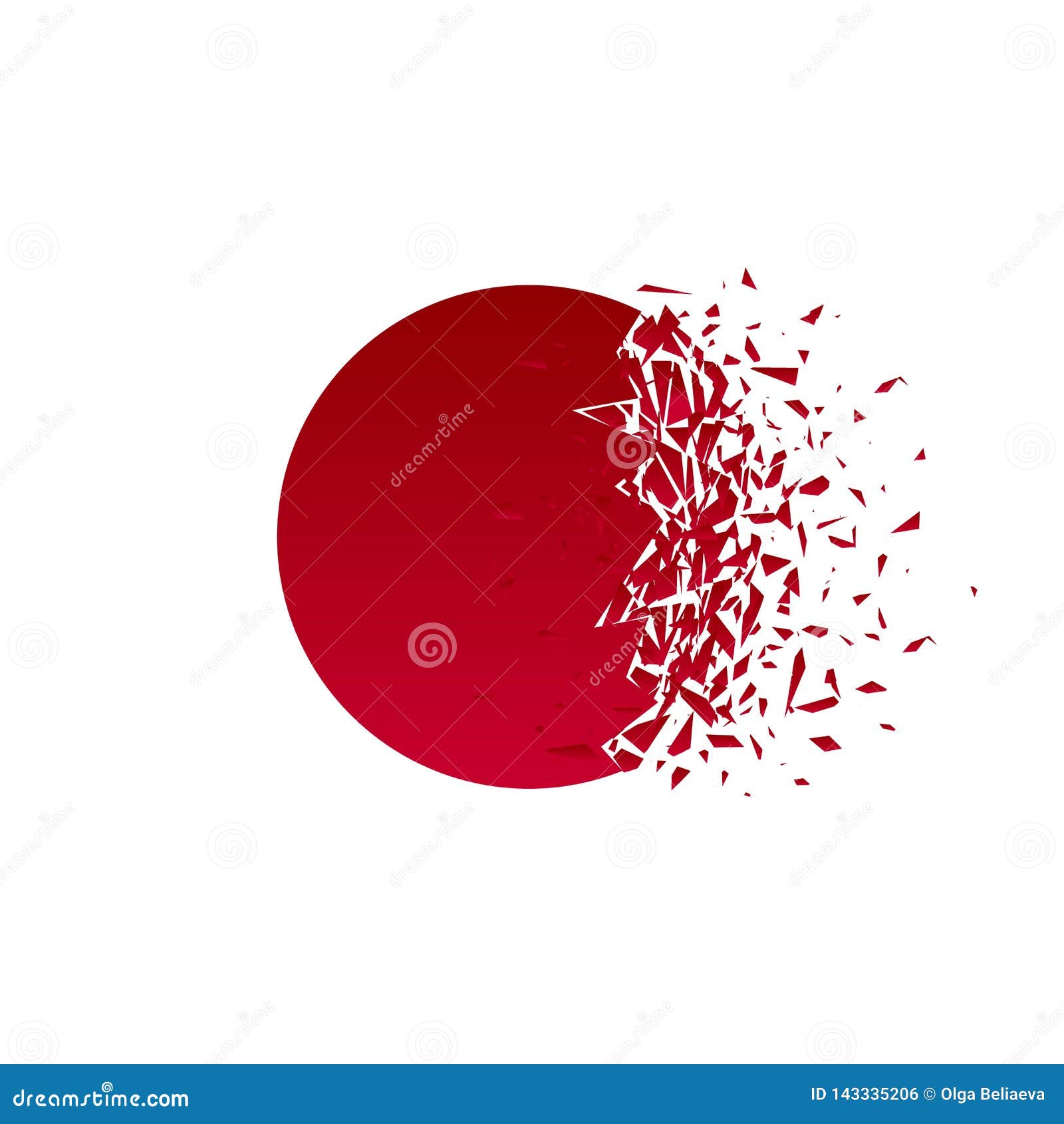 Red Circle Explosion Isolated on White Background Stock Vector ...