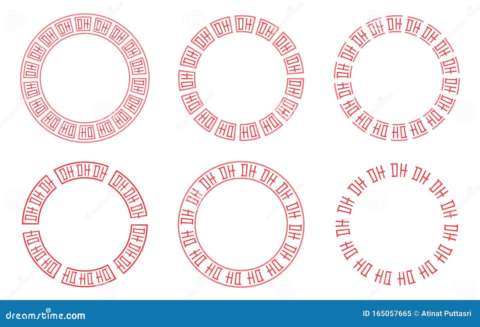 Red Circle Frame Pattern Chinese Set Stock Vector - Illustration of ...
