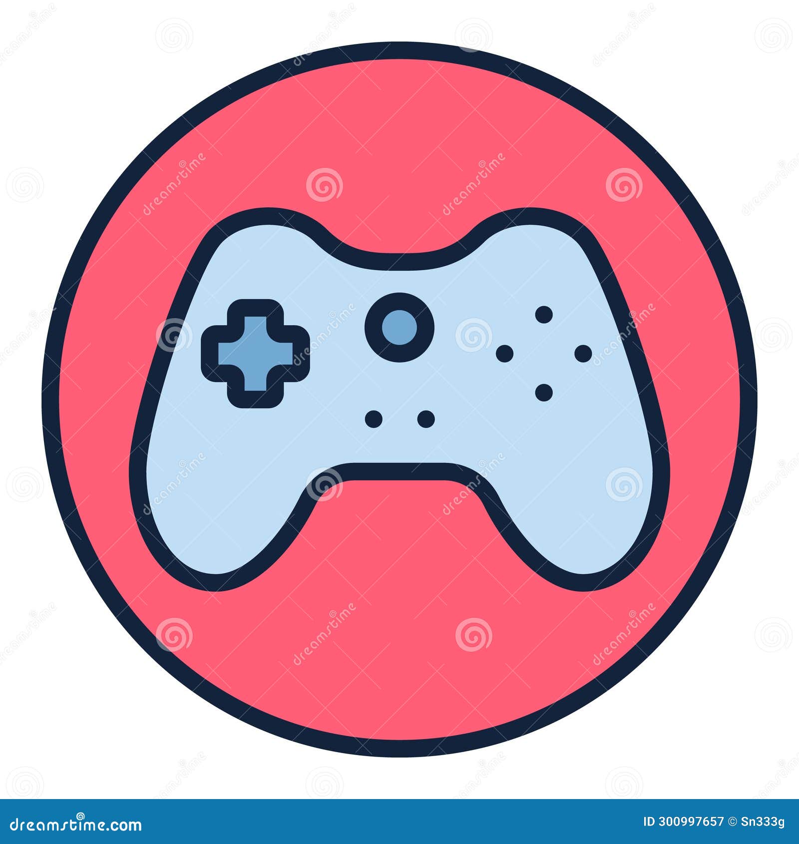 Red Circle with Game Controller Vector Gamepad Colored Icon or Sign ...