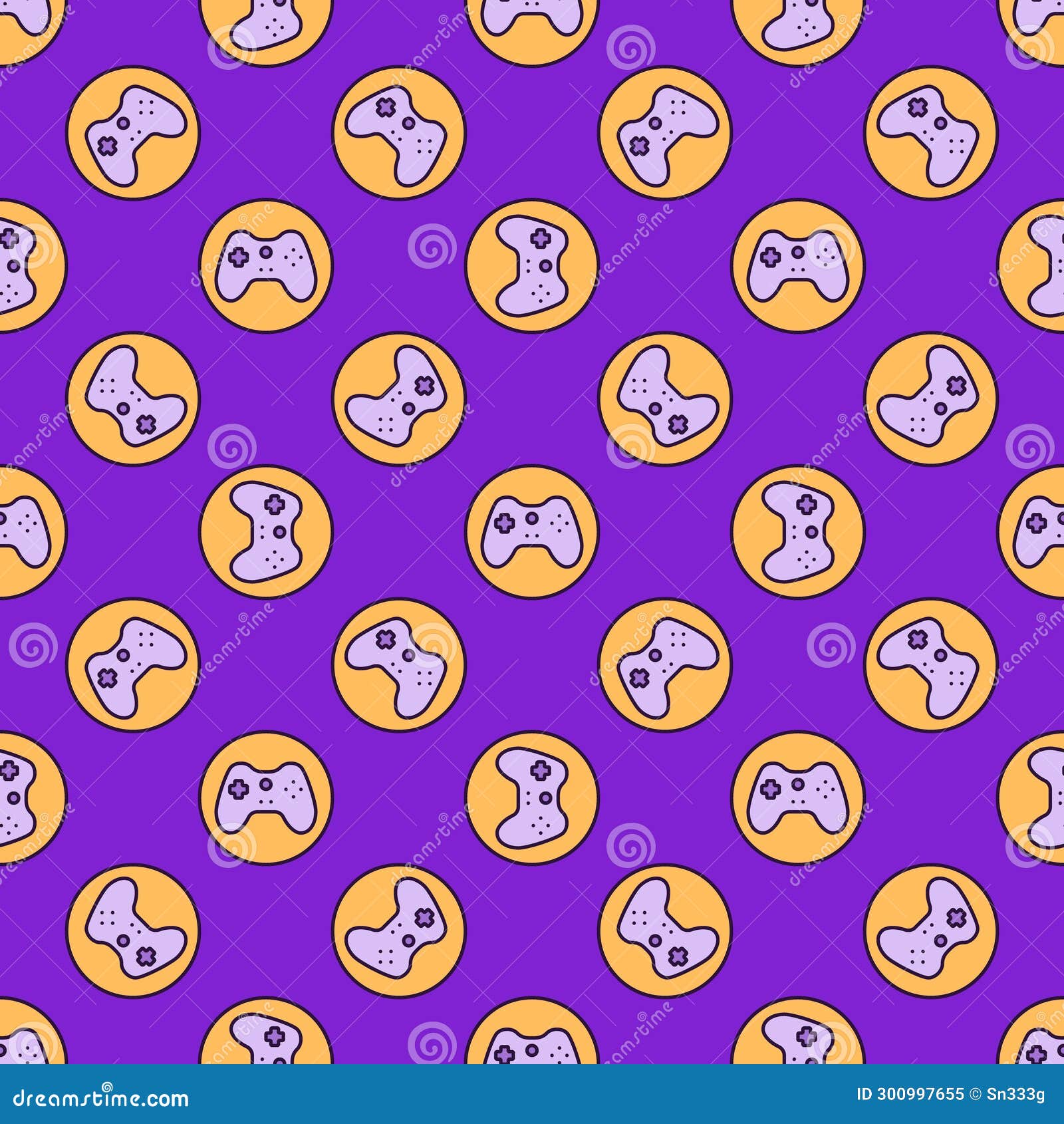 Red Circle with Game Controller Vector Gamepad Colored Seamless Pattern ...