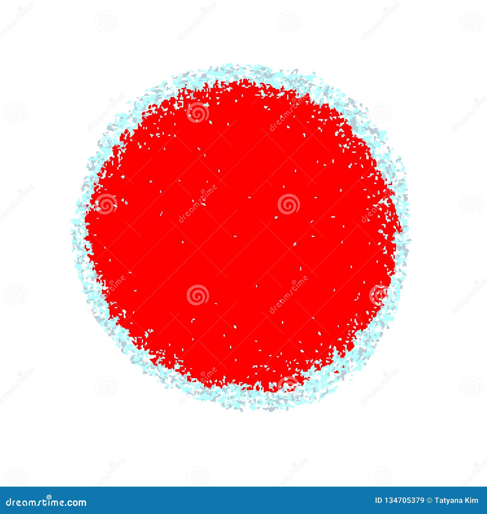 Red Circle with Grunge Texture, Bordered with Small Particles, Icicles ...