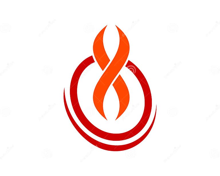 Red Circle with Helix Fire Inside Stock Vector - Illustration of signs ...
