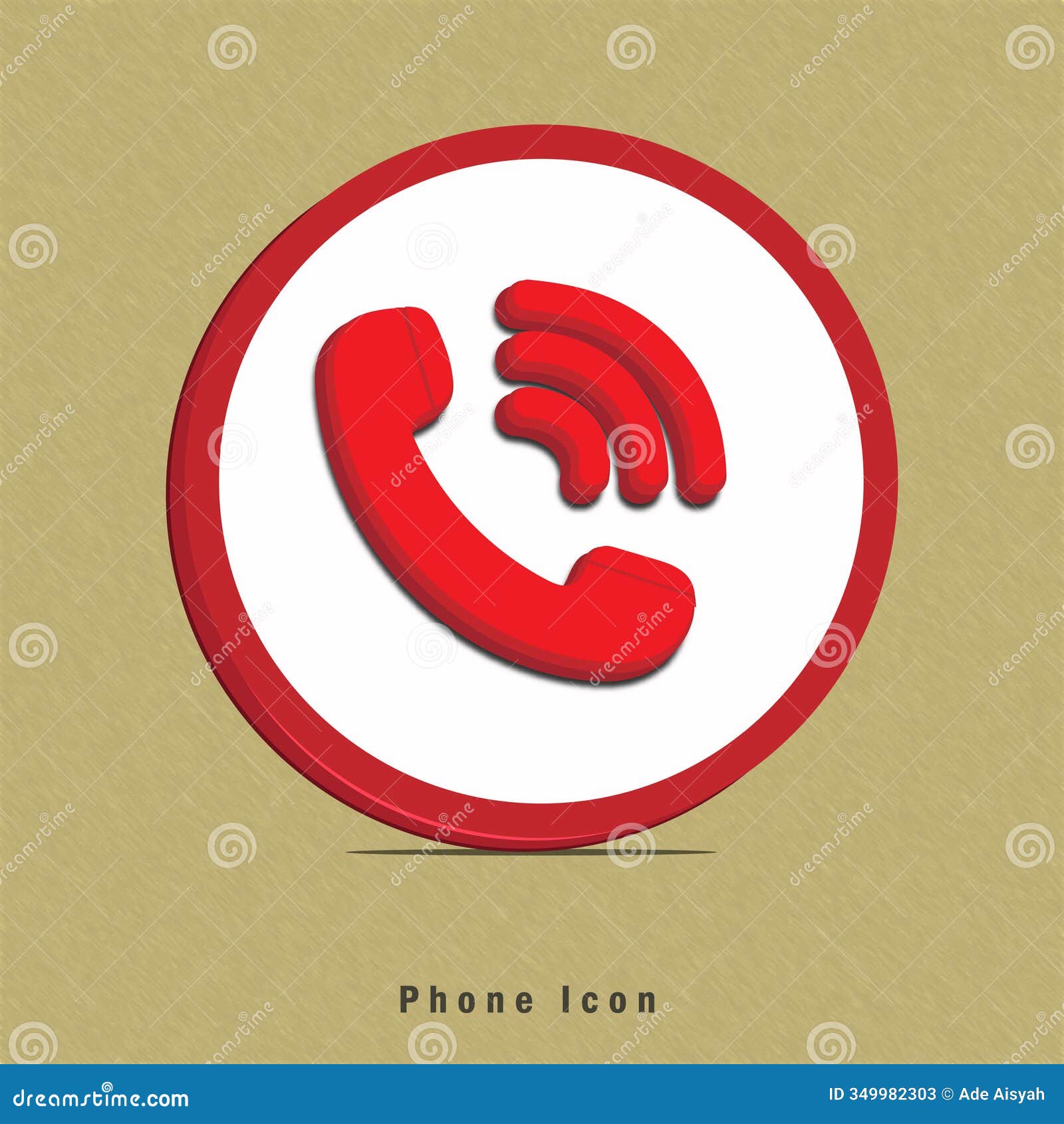 Red Circle Line Mobile Phone Icon Logo Clip Art Vector 3d Stock ...