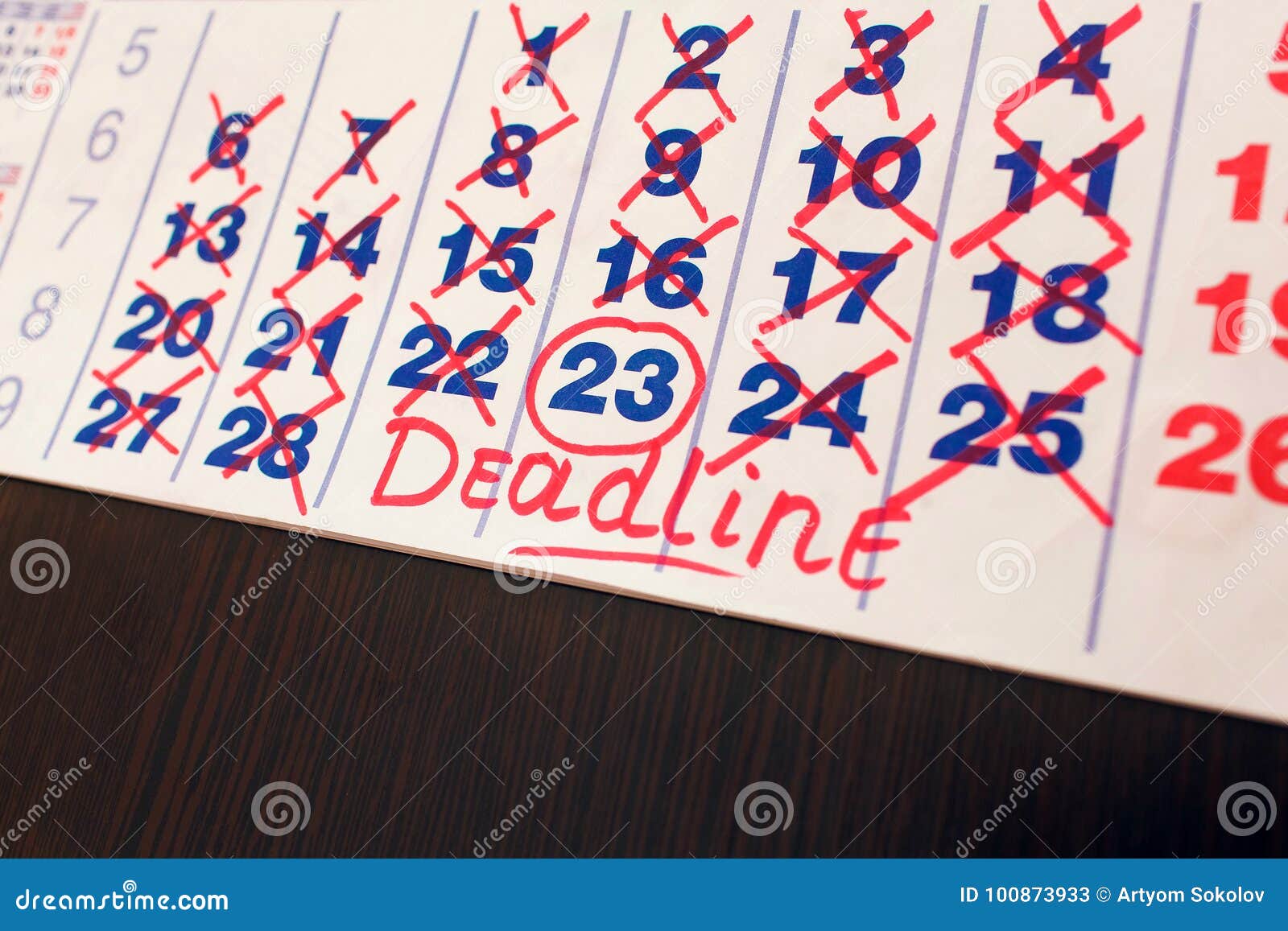 Red Circle. Mark on the Calendar Stock Image - Image of business ...