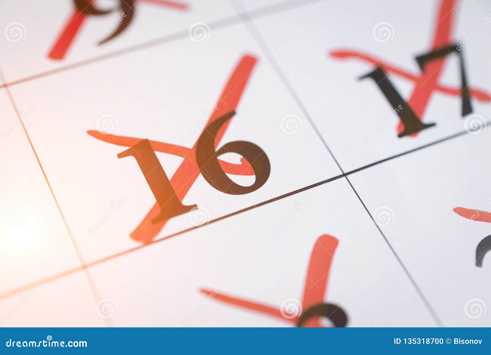 Red Circle Marked with Pen on a Calendar Sheet Stock Photo - Image of ...