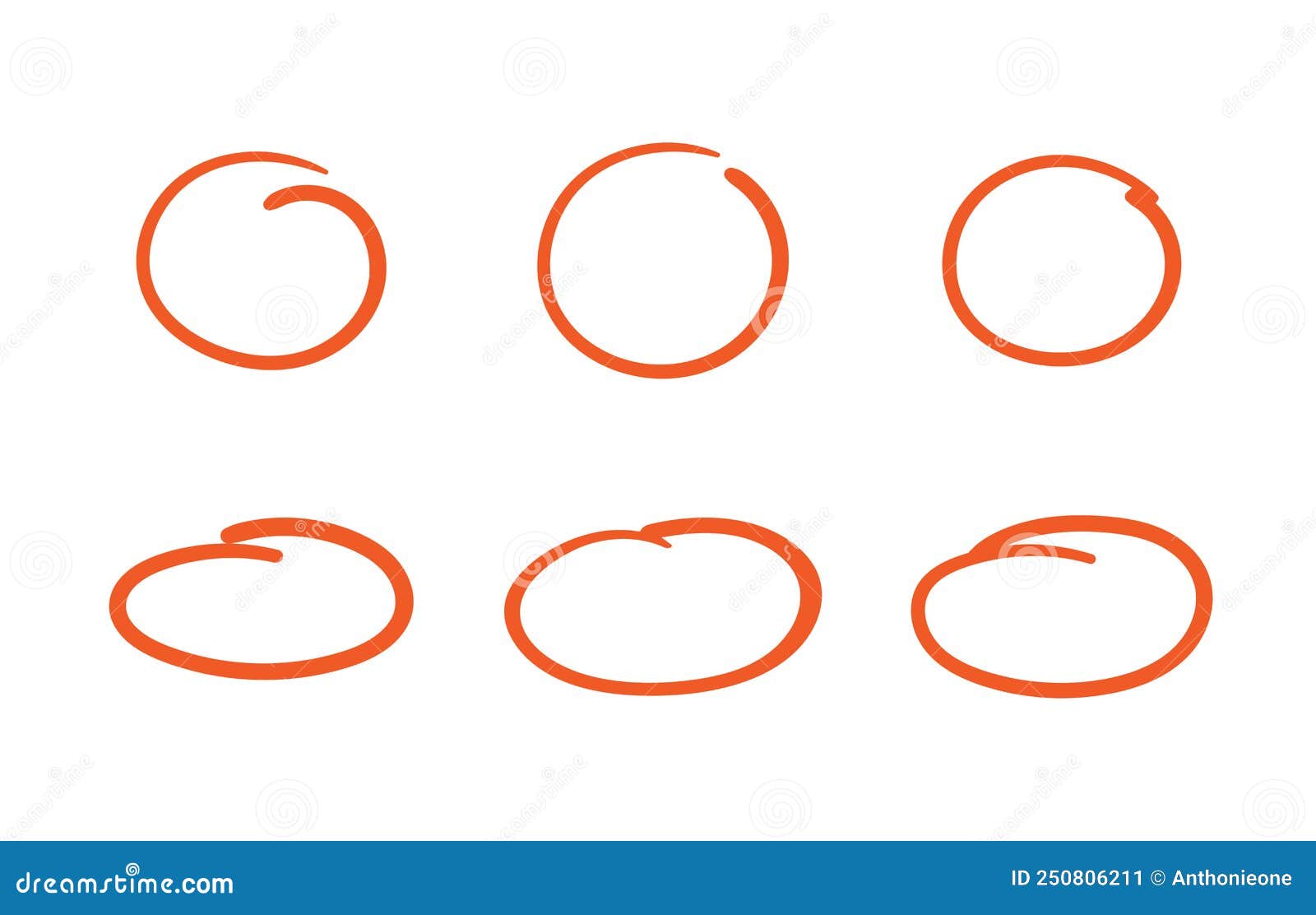 Red Circle Marker Pen Draw. Highlight Hand Drawn Circle Vector ...