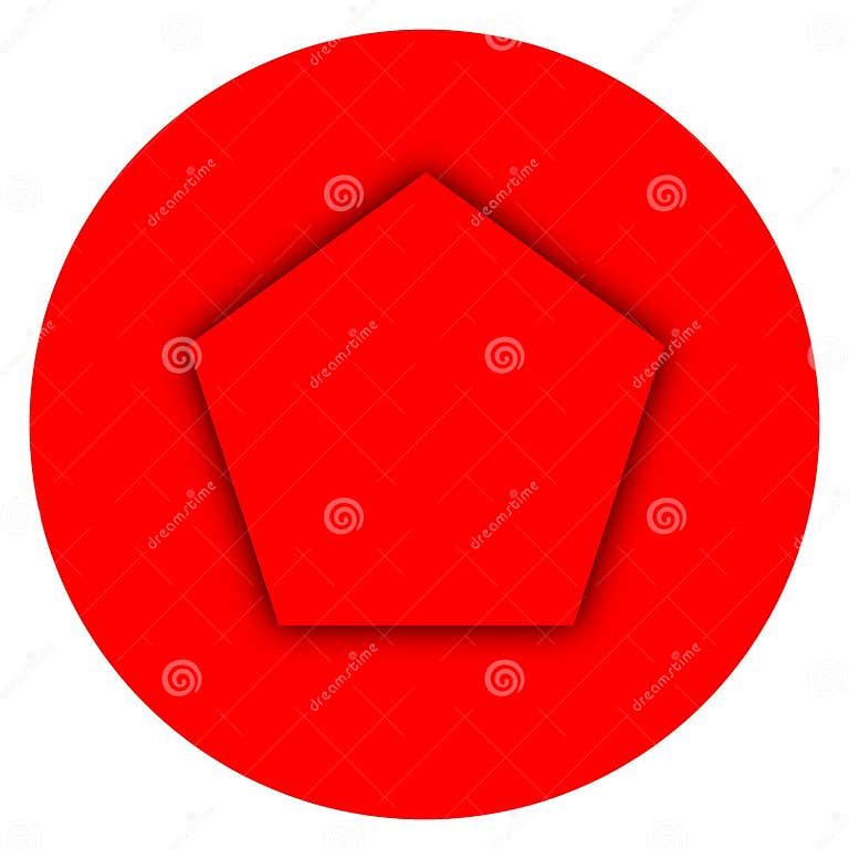 Red Circle Shape Label for Website Graphics Stock Illustration ...