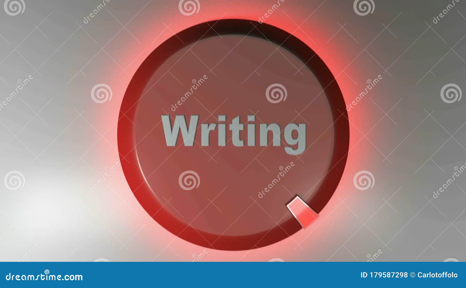 Writing Red Circle Sign with Rotating Cursor - 3D Rendering Video Clip ...