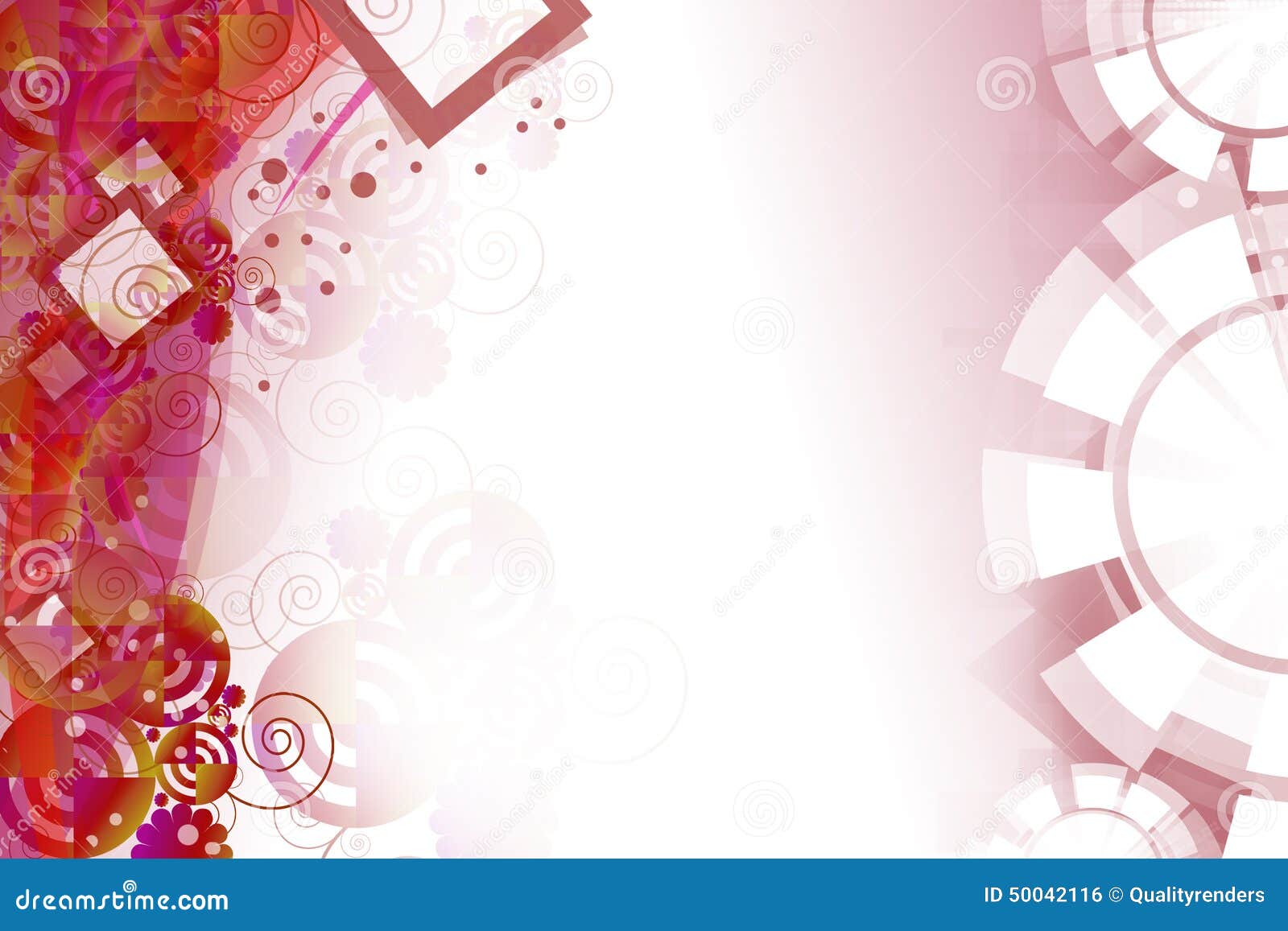 Red Circle with Square Left Side, Abstract Background Stock ...