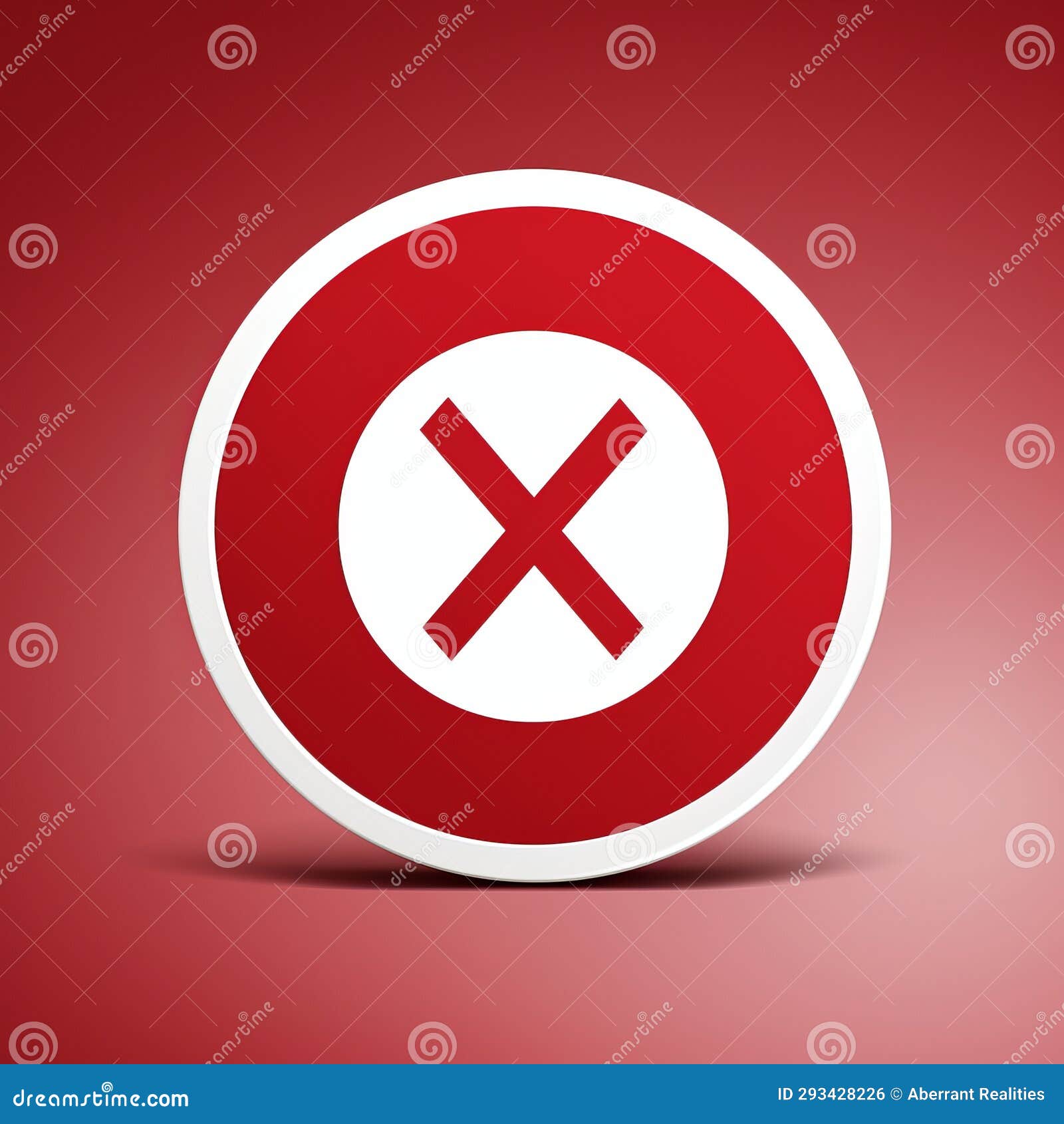A Red Circle with an X Symbol on it Stock Illustration - Illustration ...