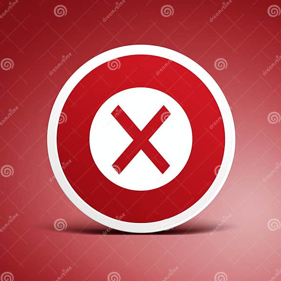 A Red Circle with an X Symbol on it Stock Illustration - Illustration ...