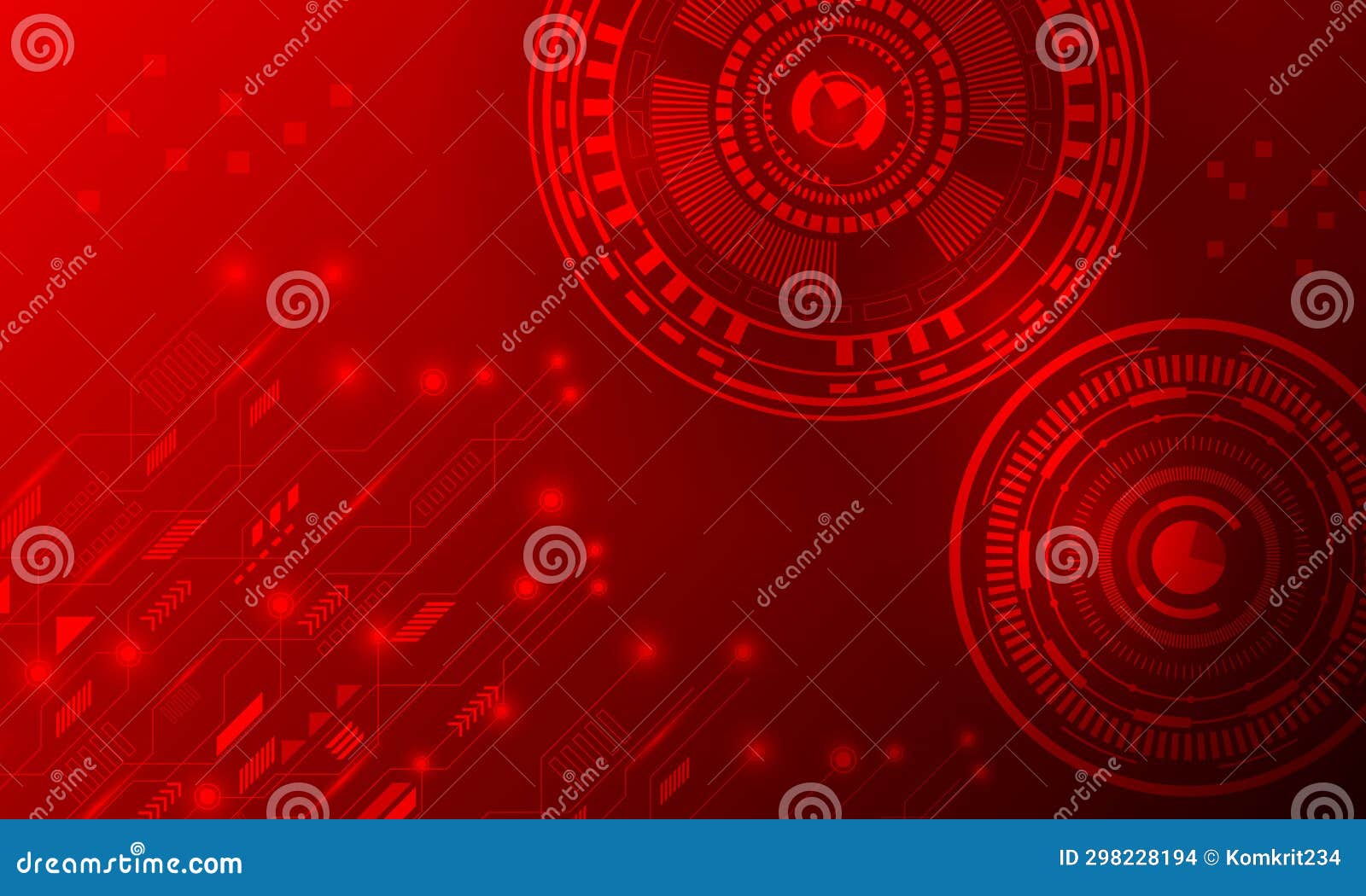 Red Circles Circuit with Arrows Shapes Graphic Element Abstract ...