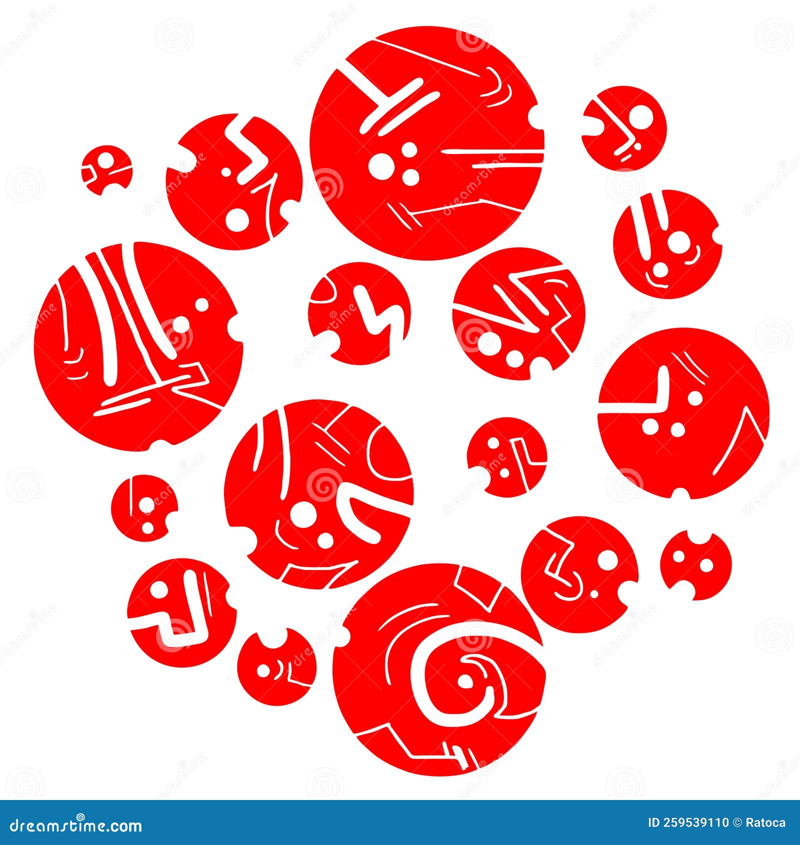 Red circles stock vector. Illustration of design, figures - 259539110