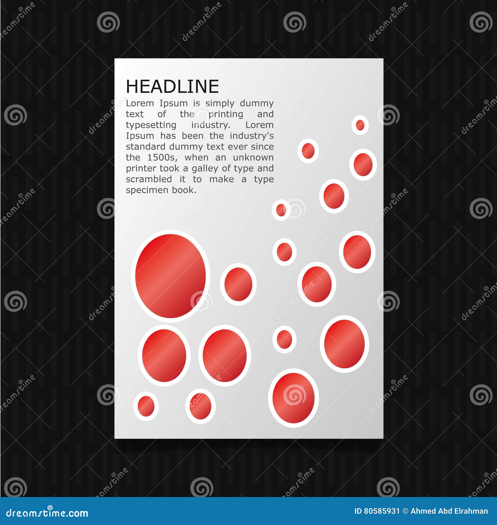 Red Circles Flyer Design Template Stock Vector - Illustration of ...
