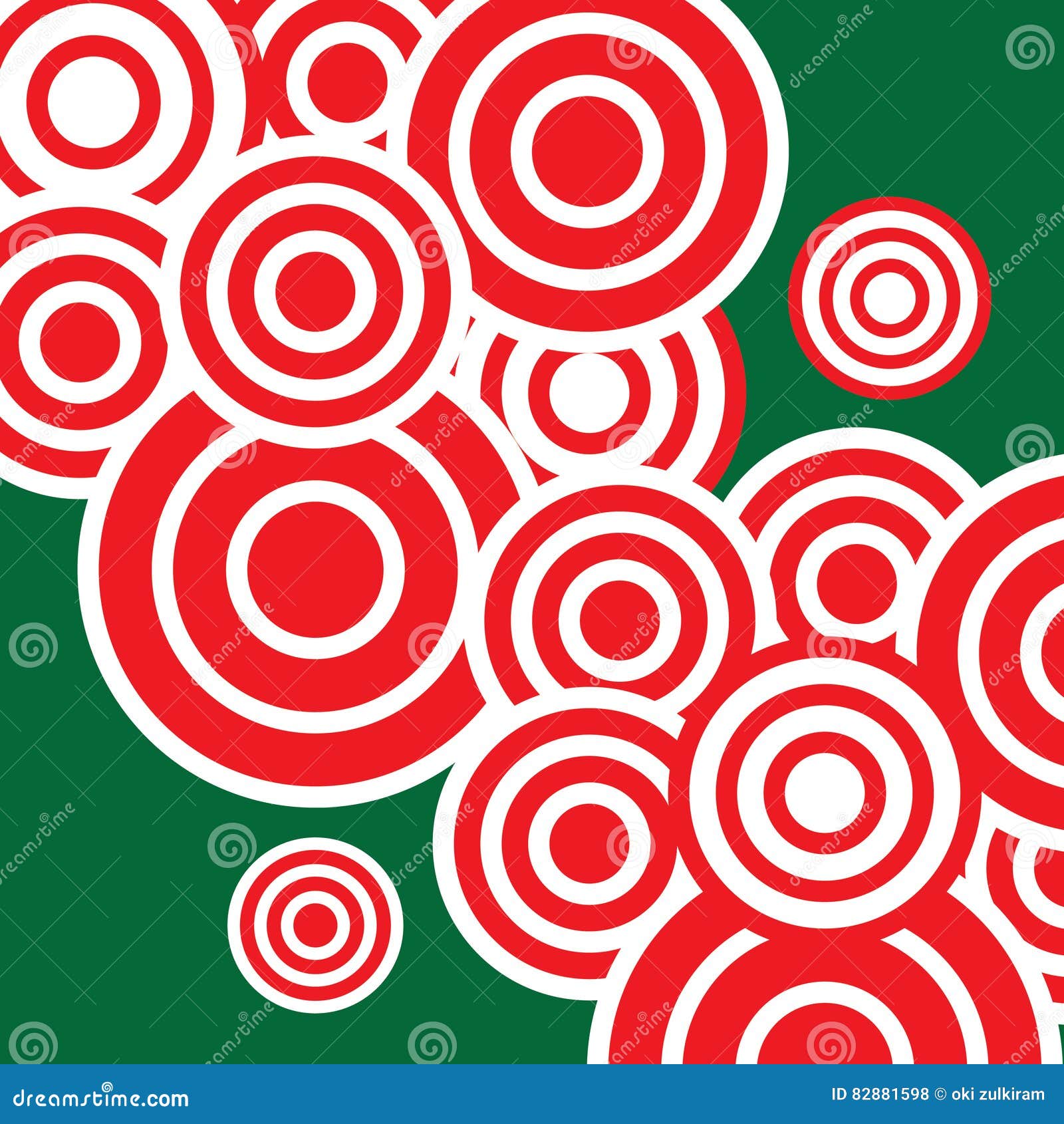 Red Circles and Green Background Stock Vector - Illustration of light ...