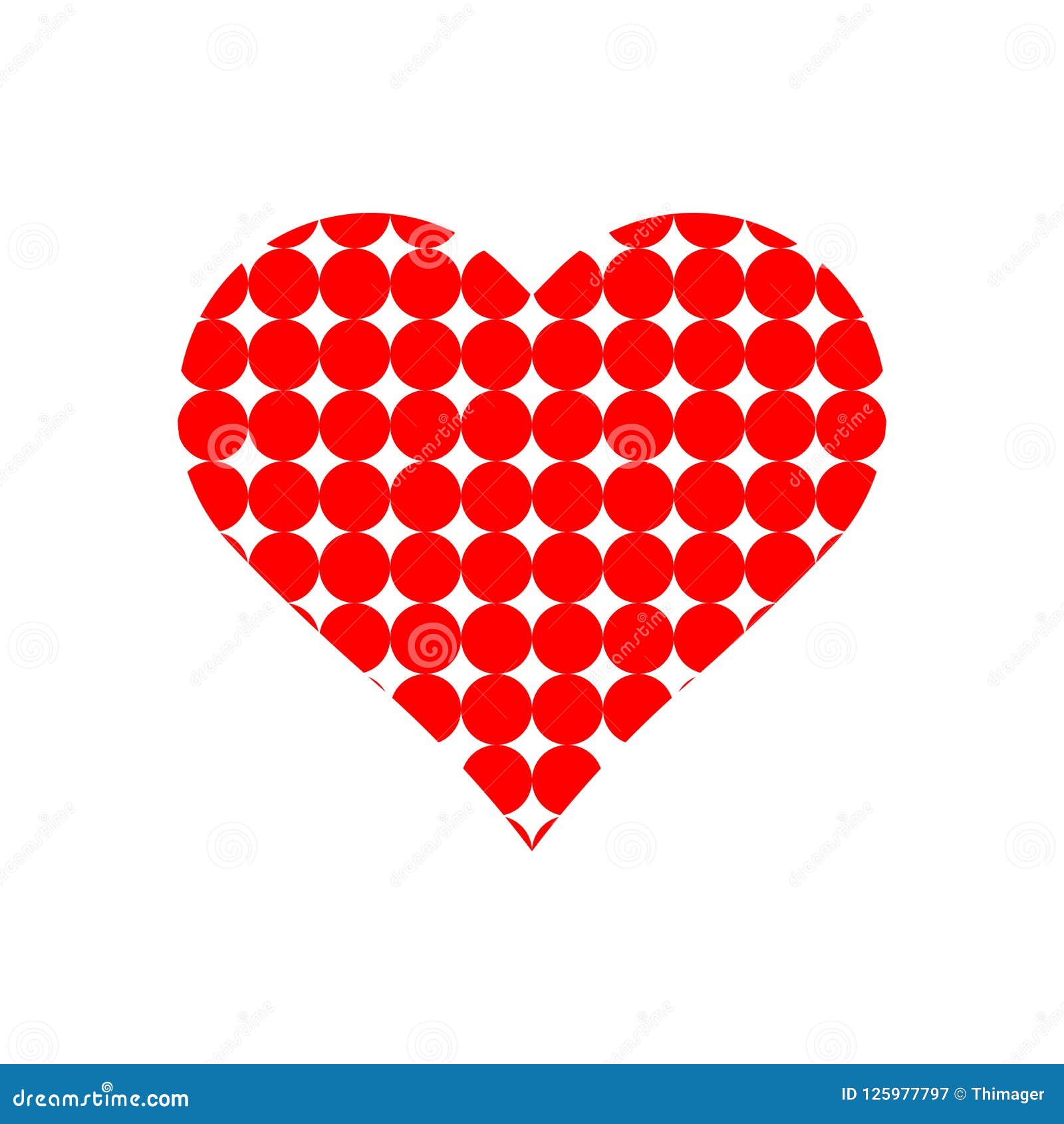 Red Circles Pattern in Heart Logo. Stock Illustration - Illustration of ...