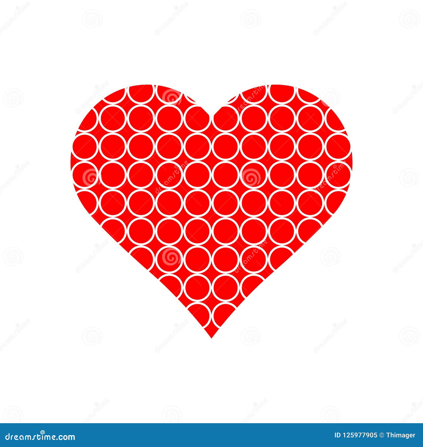 Red Circles Pattern in Heart Logo. Stock Illustration - Illustration of ...