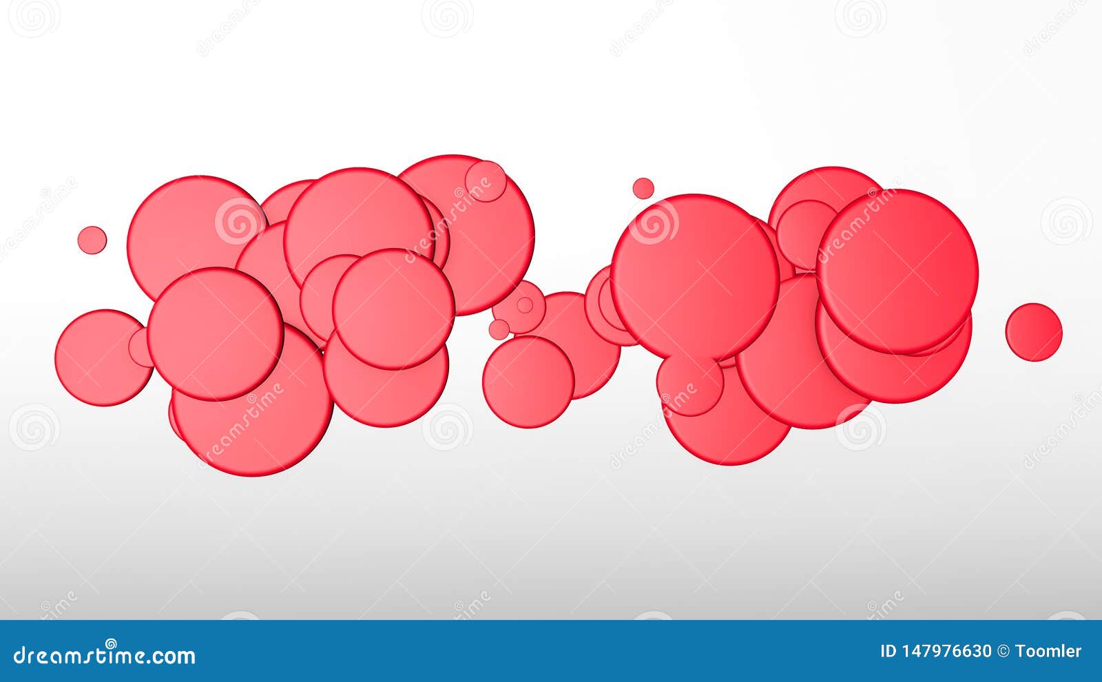 Red Circles on a White Background. Illustration. 3d Rendering Stock ...