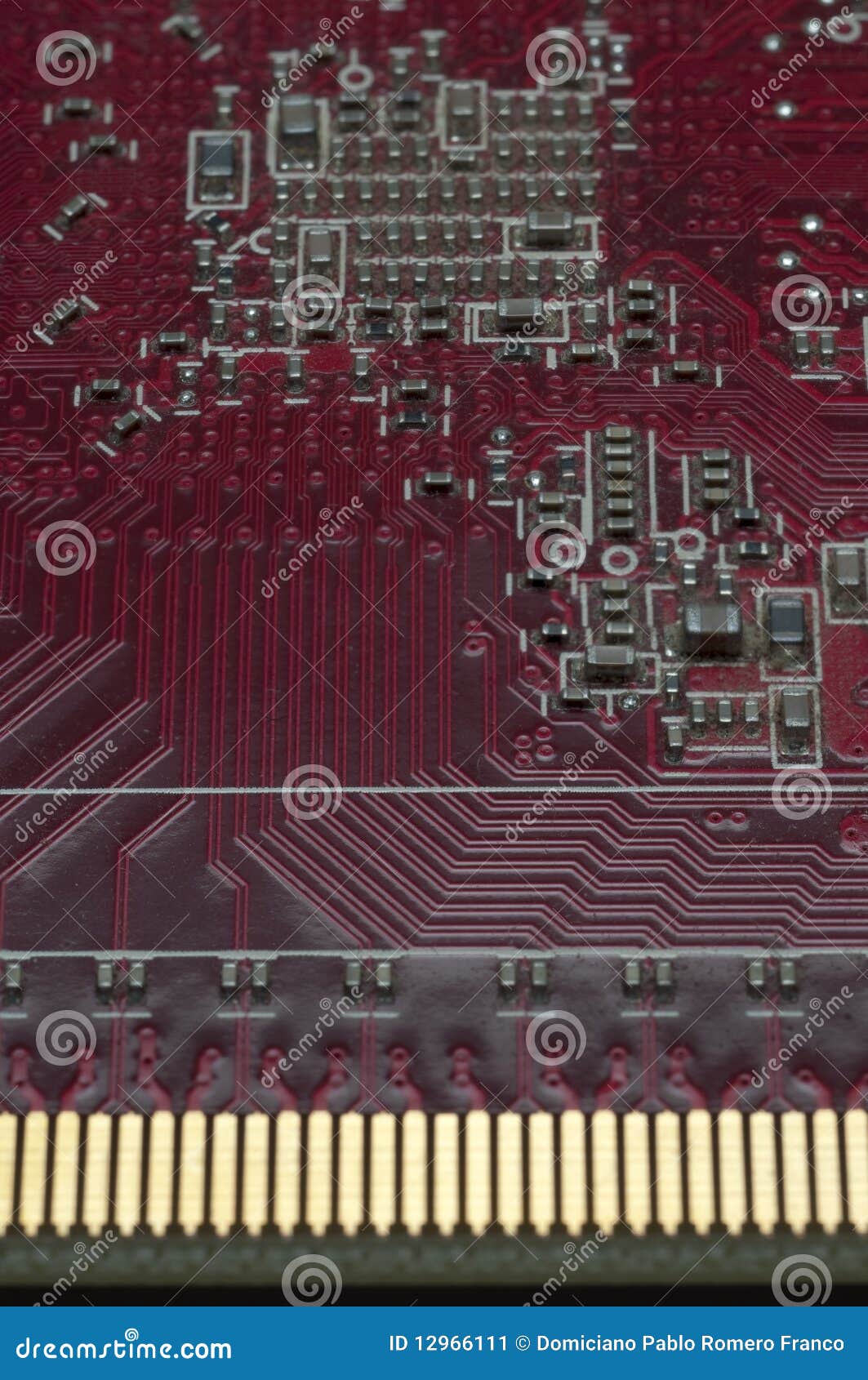 Red circuit board stock image. Image of component, technologies - 12966111