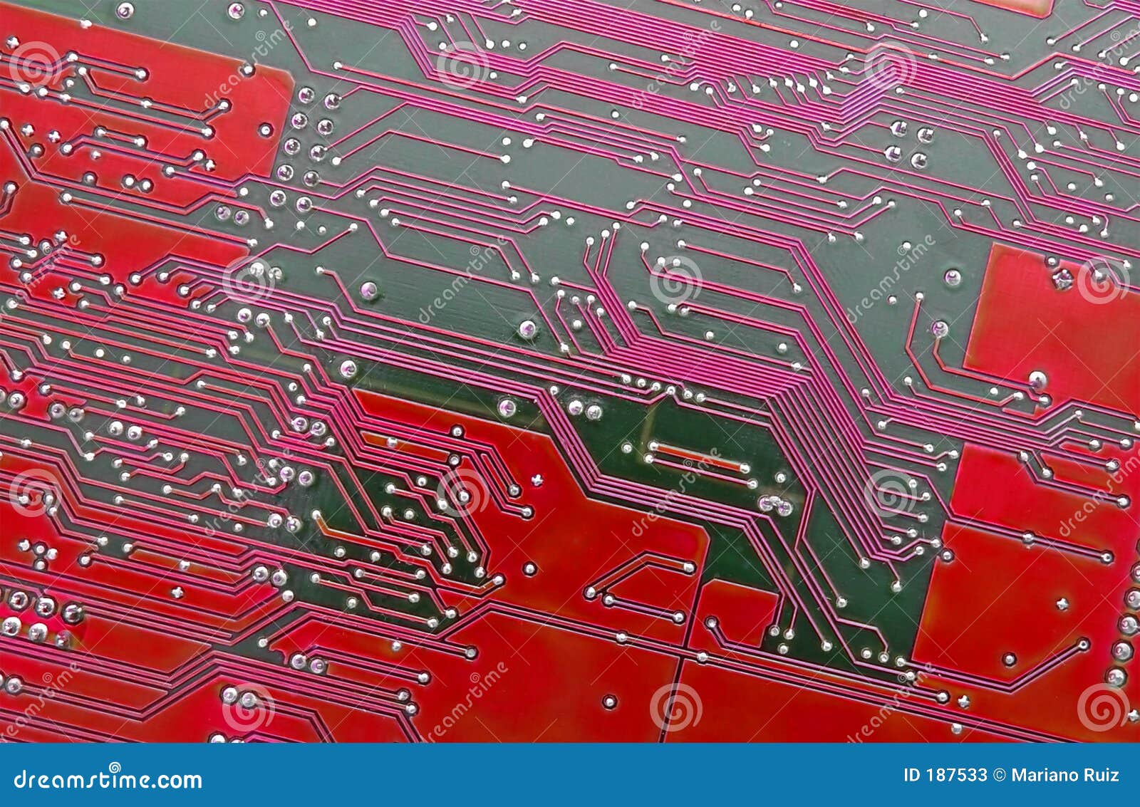 Red Circuit Board stock image. Image of small, circuits - 187533