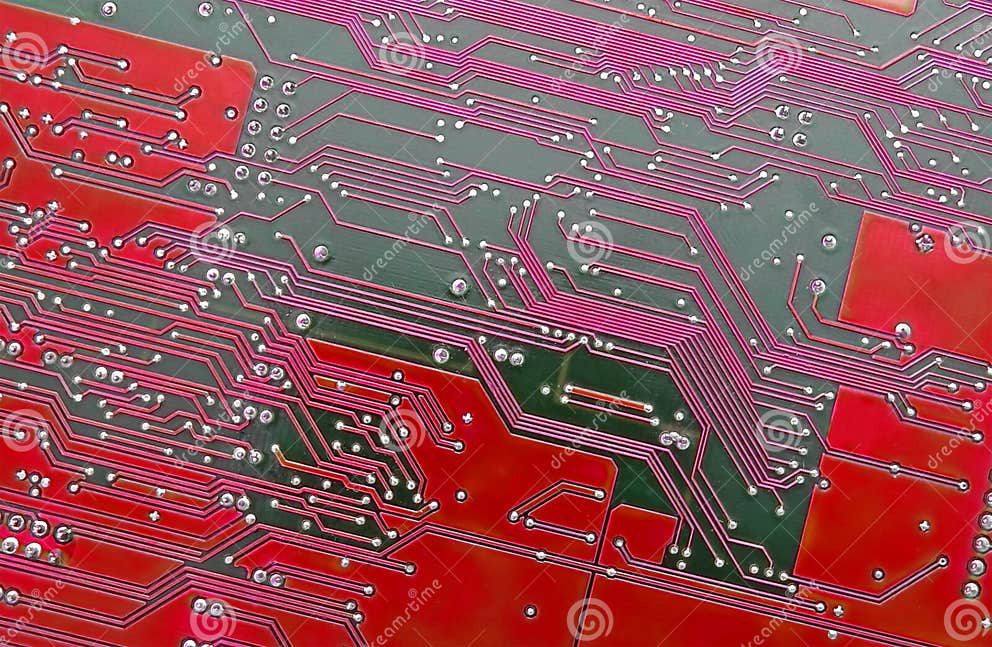 Red Circuit Board stock image. Image of small, circuits - 187533