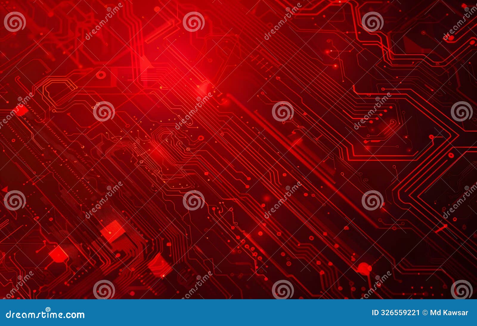 Red Circuit Board Background for Tech Designs Stock Illustration ...