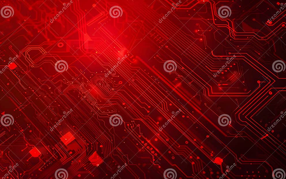 Red Circuit Board Background for Tech Designs Stock Illustration ...