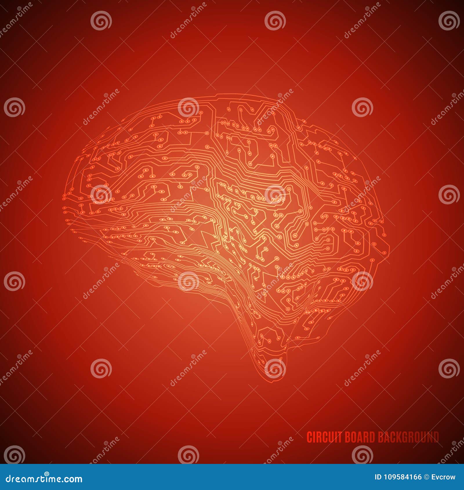 Circuit board brain stock vector. Illustration of conceptual - 109584166