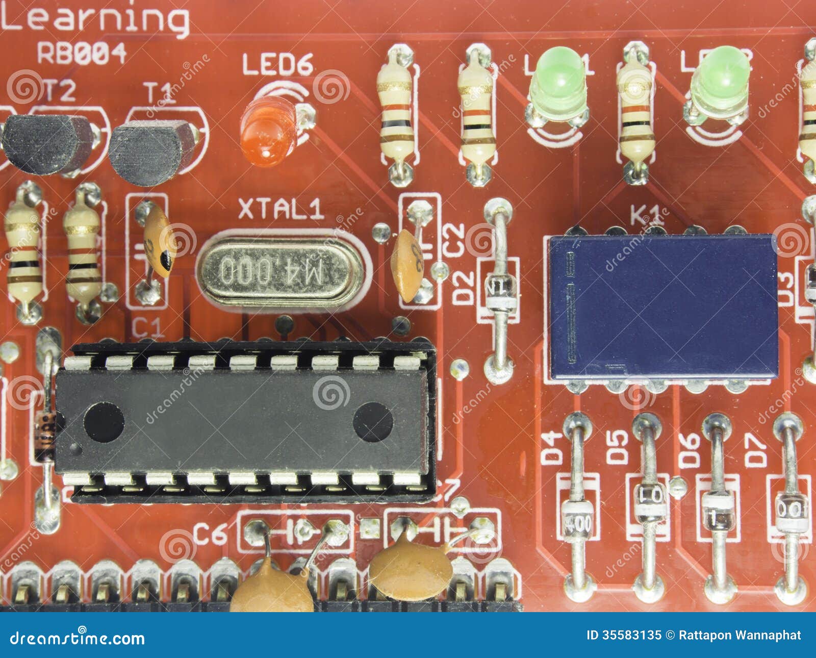 Red circuit board stock image. Image of electronic, computer - 35583135