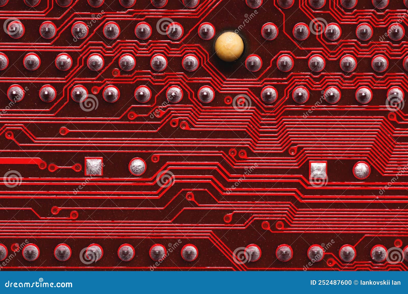 Red Circuit Board, Electronic Computer Hardware Technology. Motherboard ...